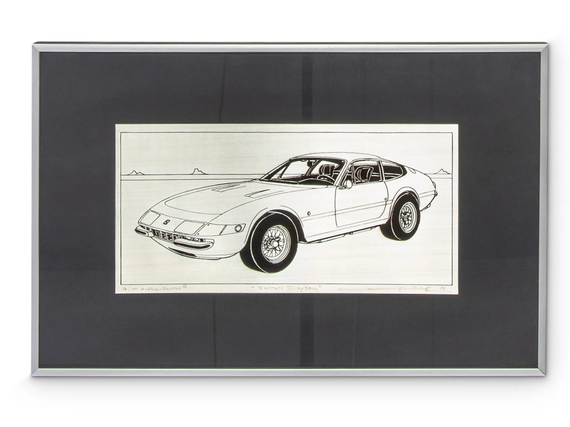 'Ferrari Daytona' Pewter Graphic Etching by Andreas Hentrich, Signed ...