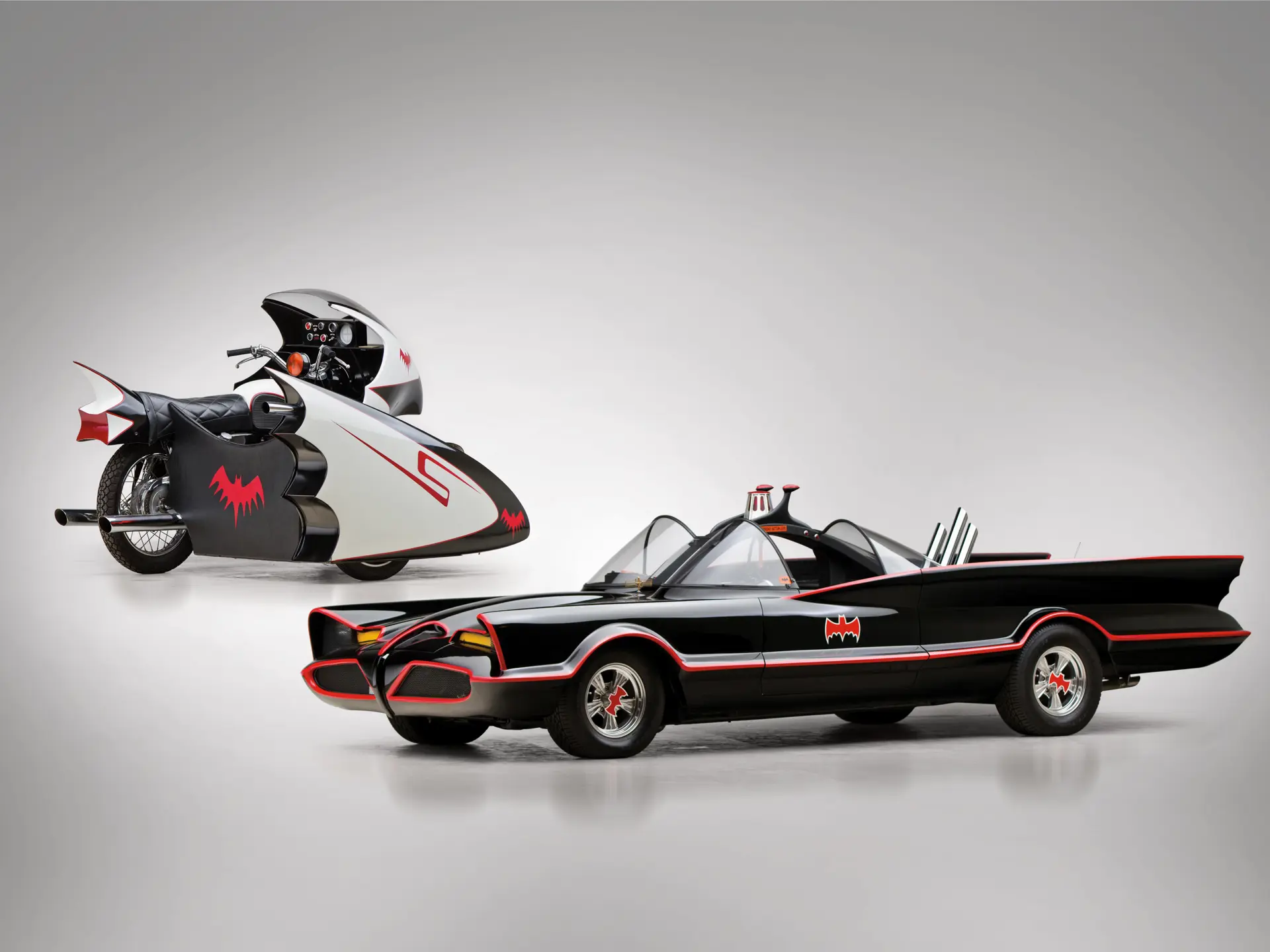 1966 Chevrolet "Batmobile" Recreation and Original 1966 Yamaha ...