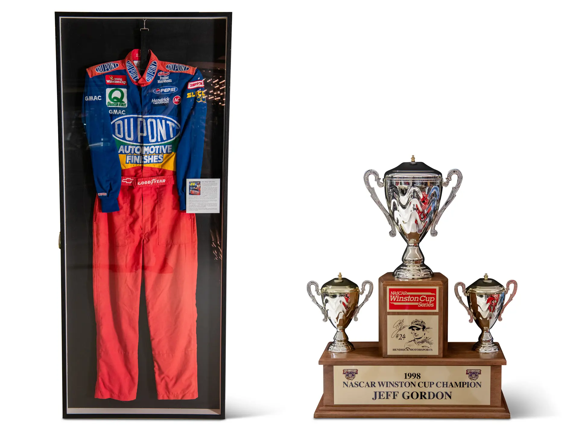 Jeff Gordon Racing Suit and Winston Cup Replica Trophy | Dare to Dream ...