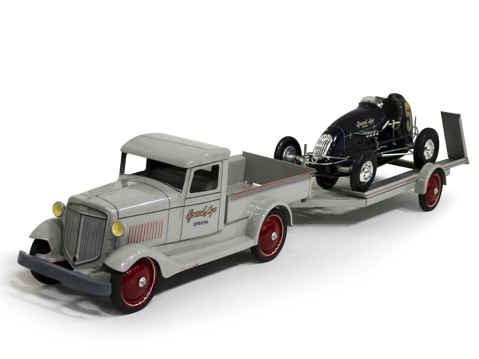 Midget "Speed Age Special" Tether Car with Truck and Trailer, ca. 1940s ...