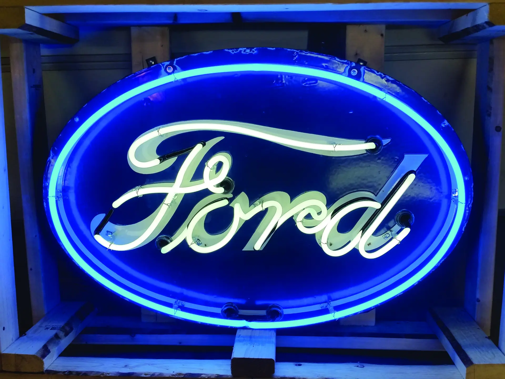 Ford porcelain neon sign, 1940s, original. 24x36in | Auburn Fall 2016 ...