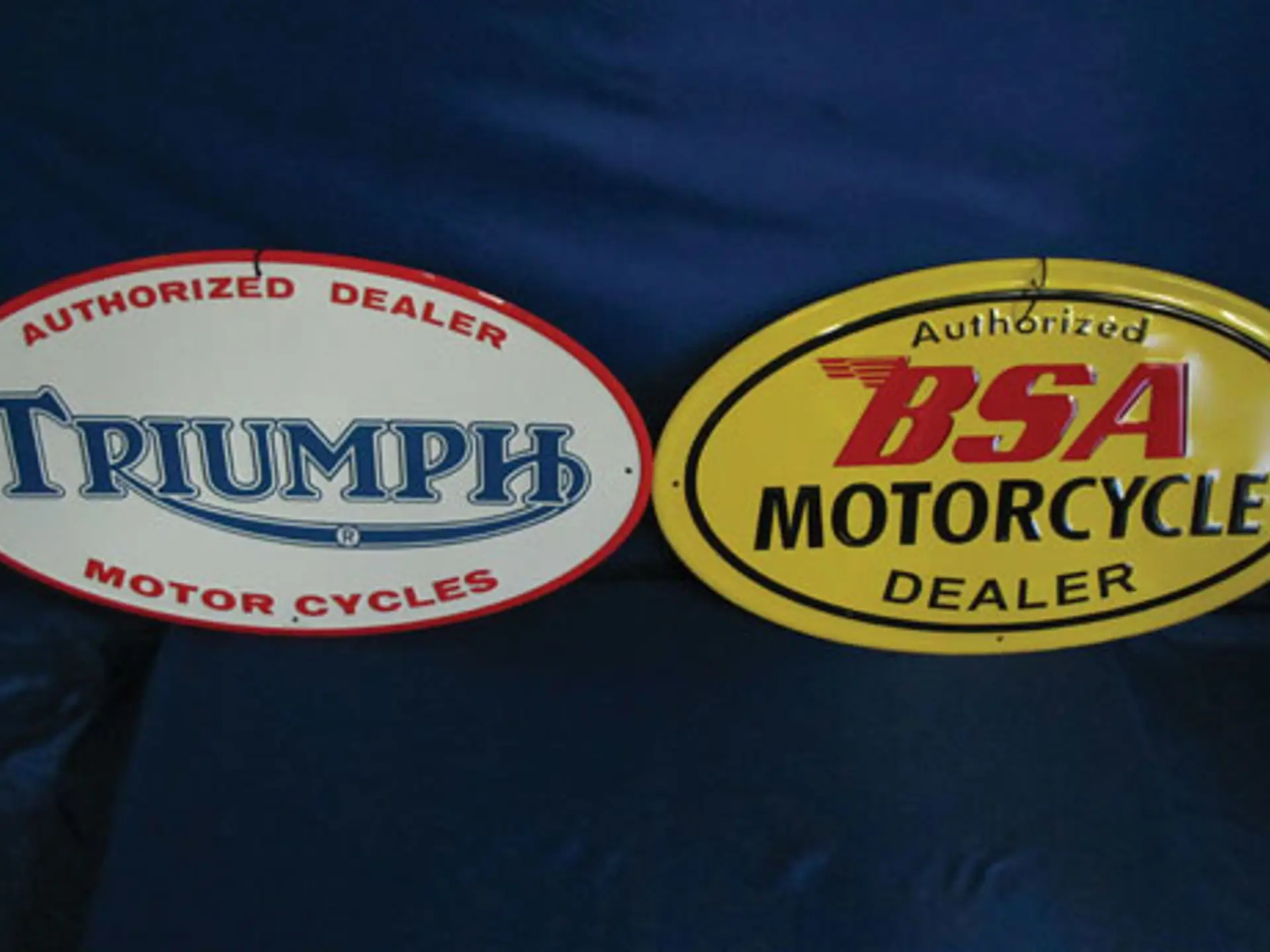 Triumph Embossed Tin Sign, BSA Motorcycles Porcelain Sign | Auburn Fall ...