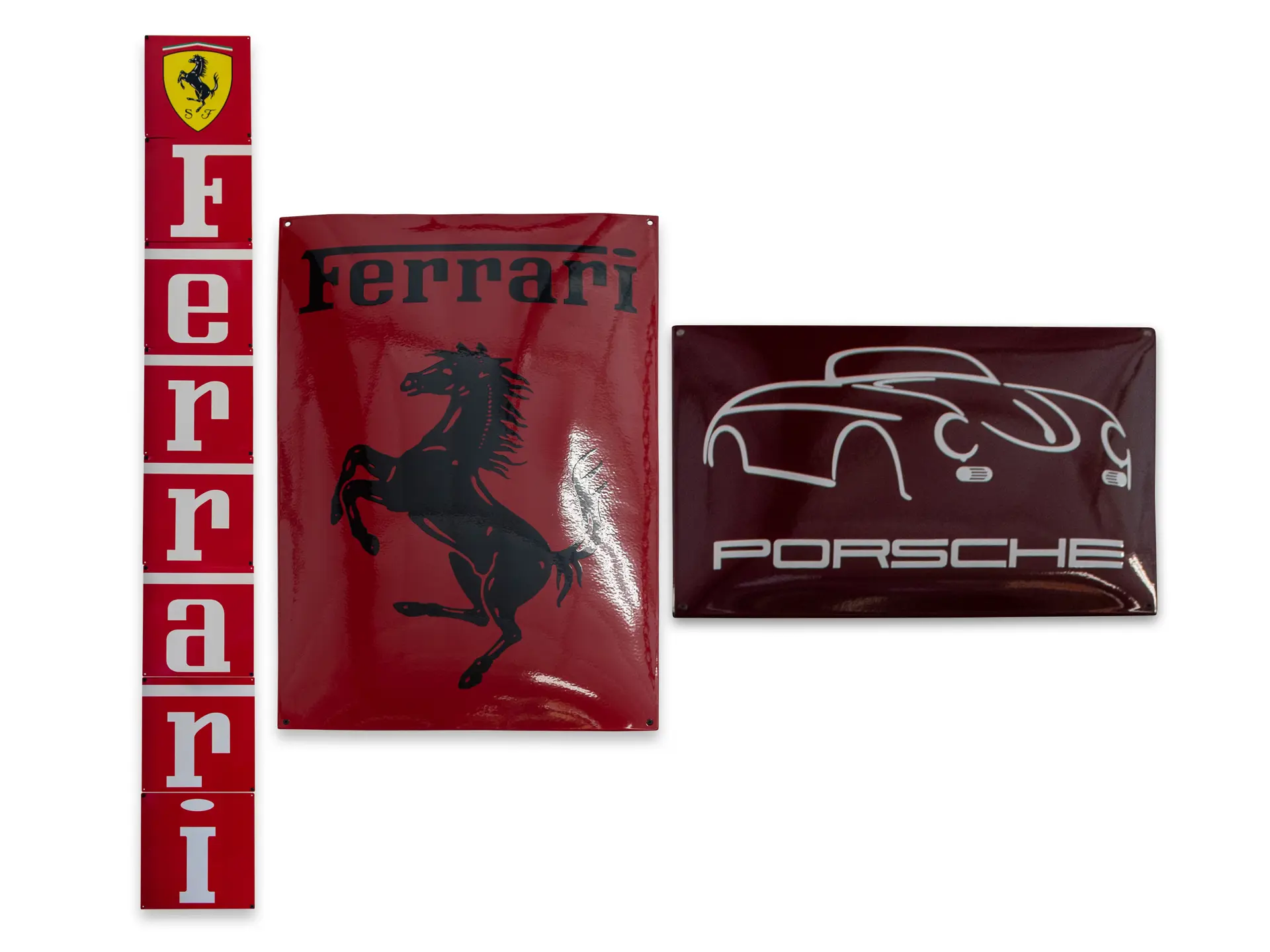 Porsche and Pair of Ferrari Signs | Gene Ponder Collection | RM Sotheby's