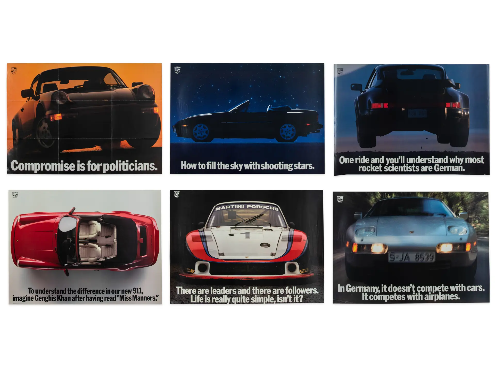 Six Porsche Advertising Posters | The White Collection | Online | RM ...