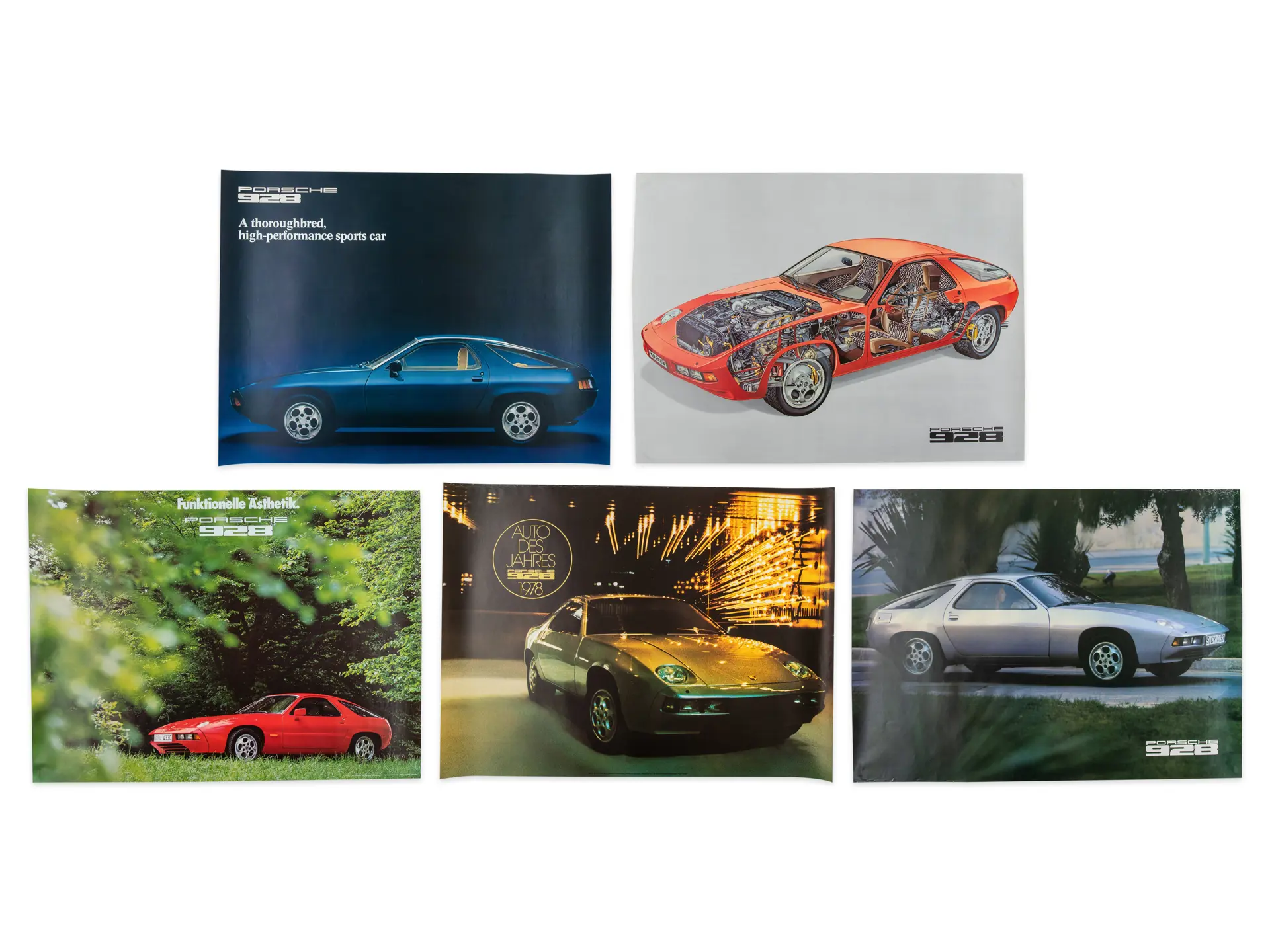 Five Porsche 928 Advertising Posters, German and English | The White ...