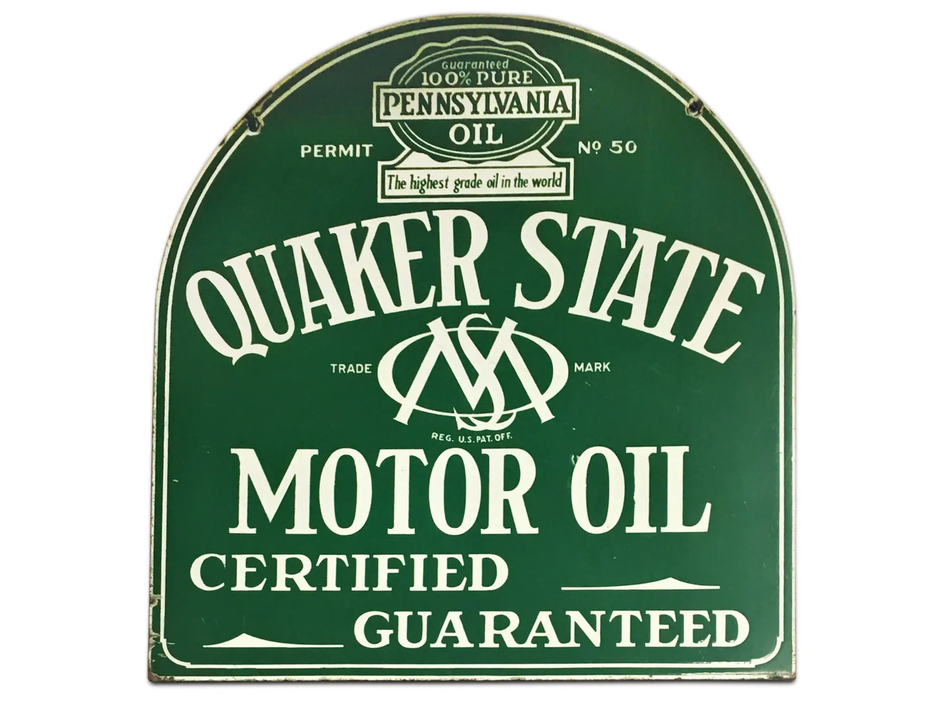 Quaker State Motor Oil Tombstone Sign | Auburn Fall 2018 | RM Sotheby's