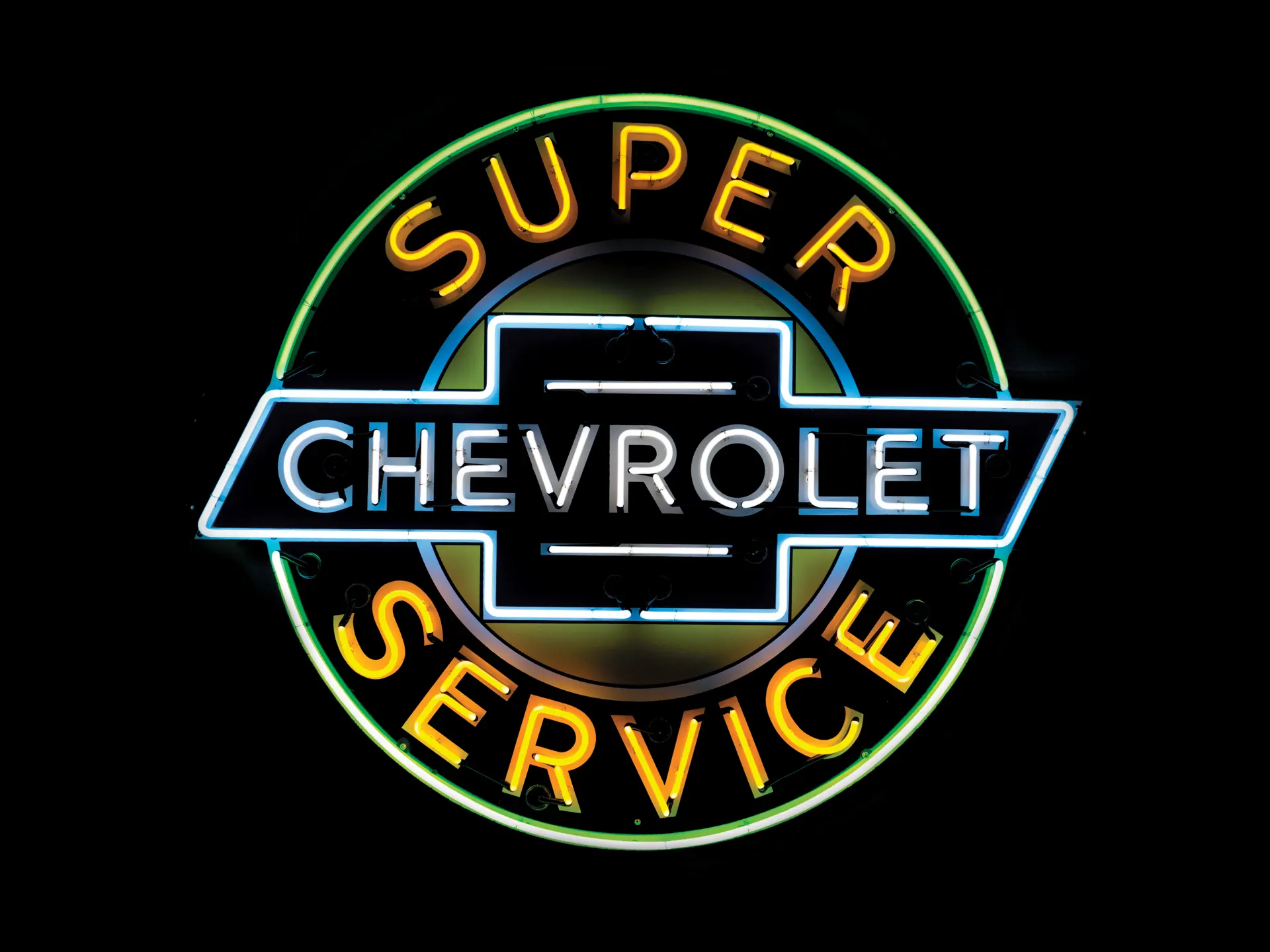 Chevrolet Super Service Neon Sign | The Andrews Collection | RM Sotheby's