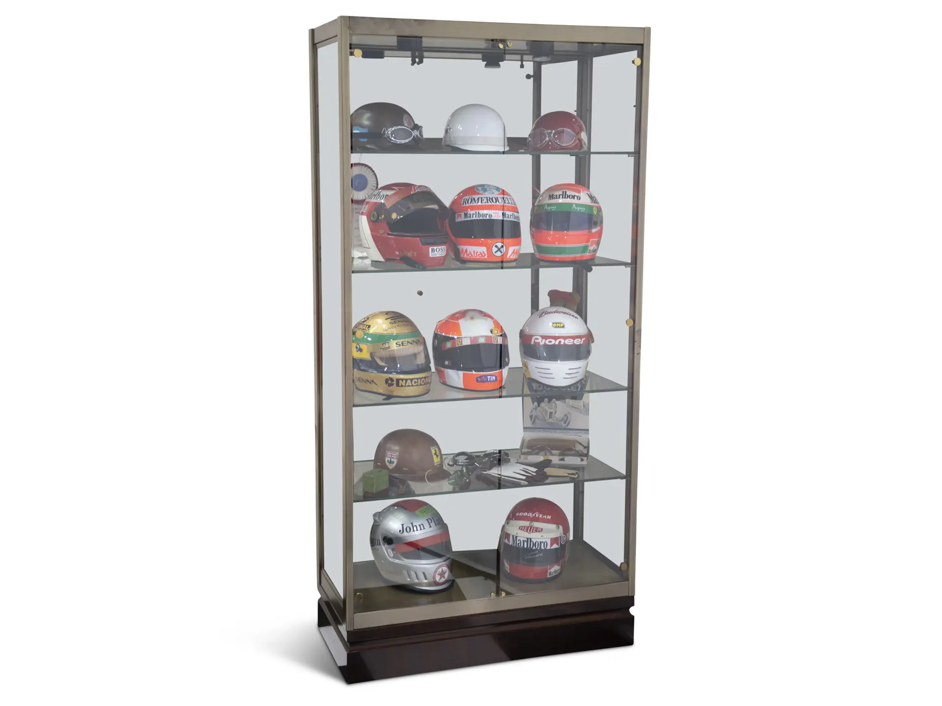 Vintage and Modern Racing Helmets with Cabinet | Gene Ponder Collection ...