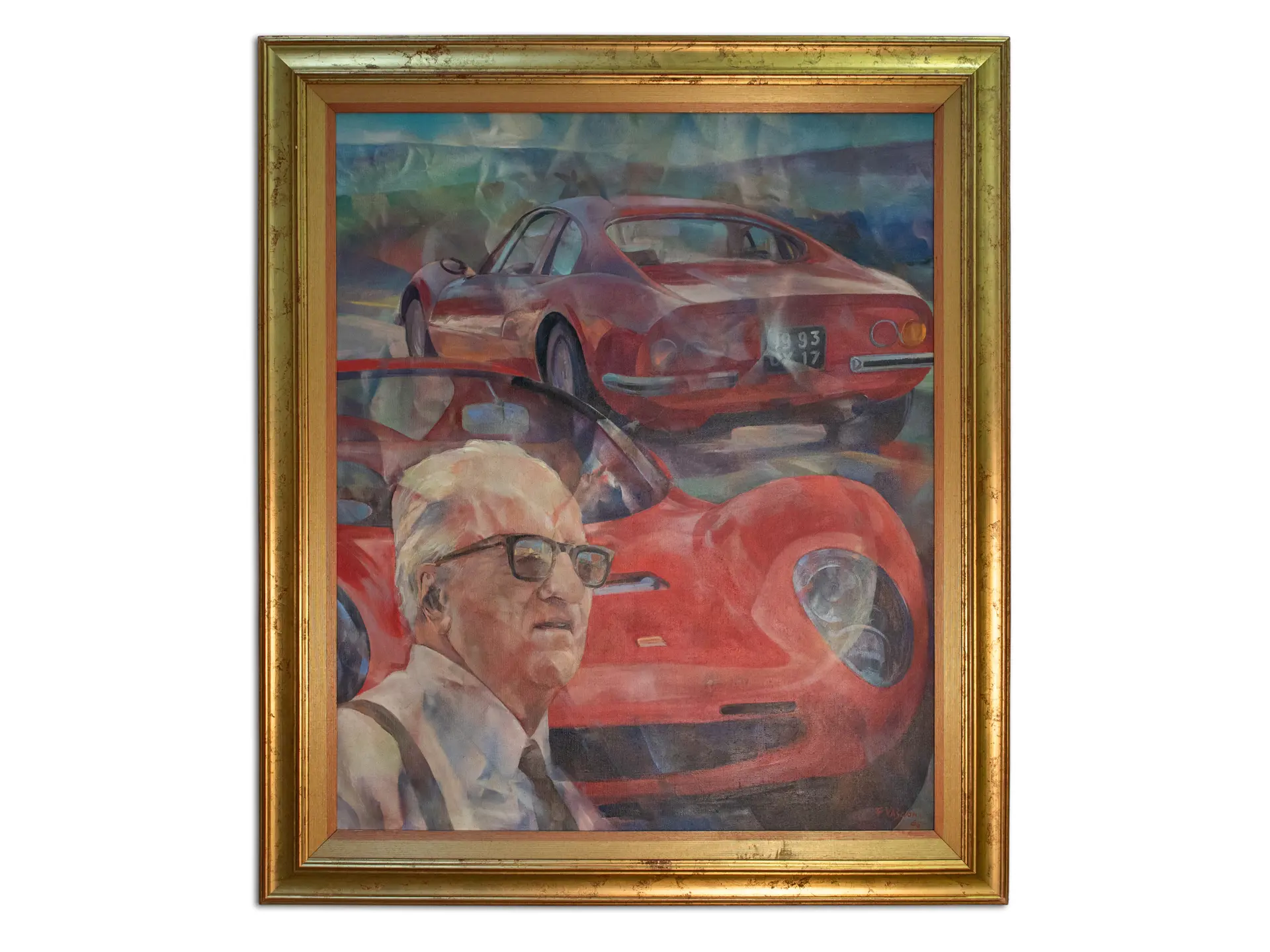 Enzo Ferrari Painting by Franco Vasconi | Arizona 2022 | RM Sotheby's