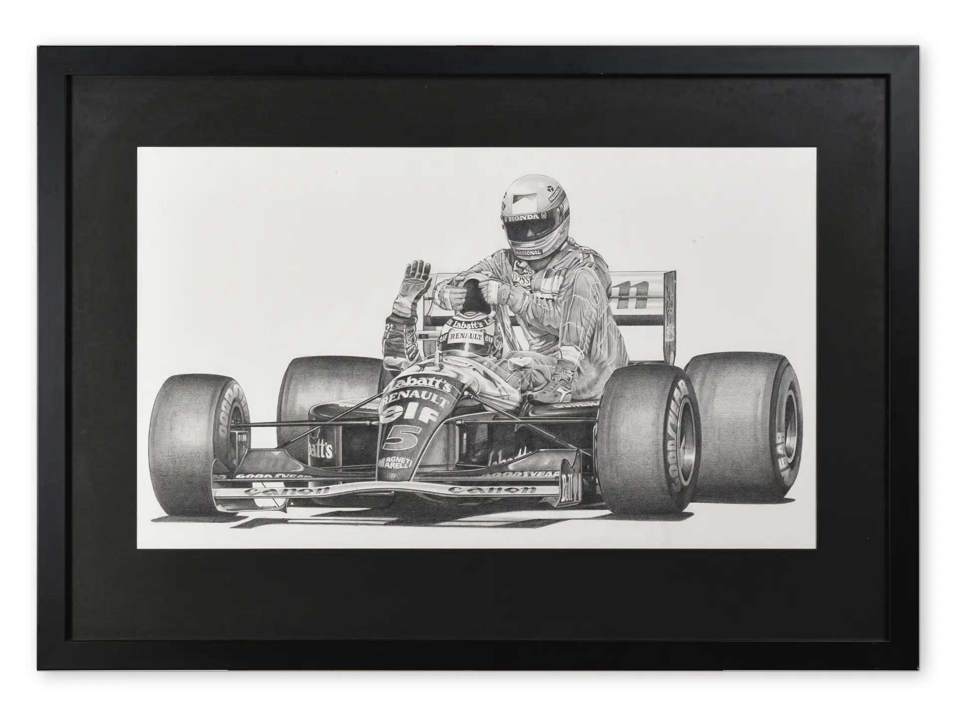 'Senna Taxi’ Pencil Framed Print by Alan Stammers, 1991 | Cliveden ...