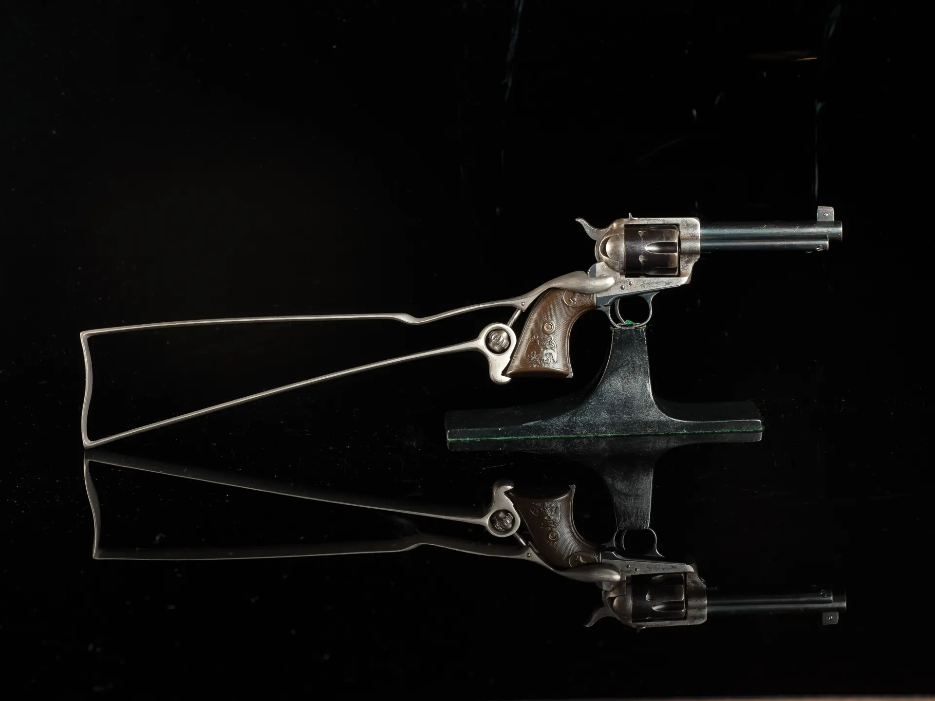 Colt .22 Caliber Single Action Flat Top Revolver with Shoulder Stock ...