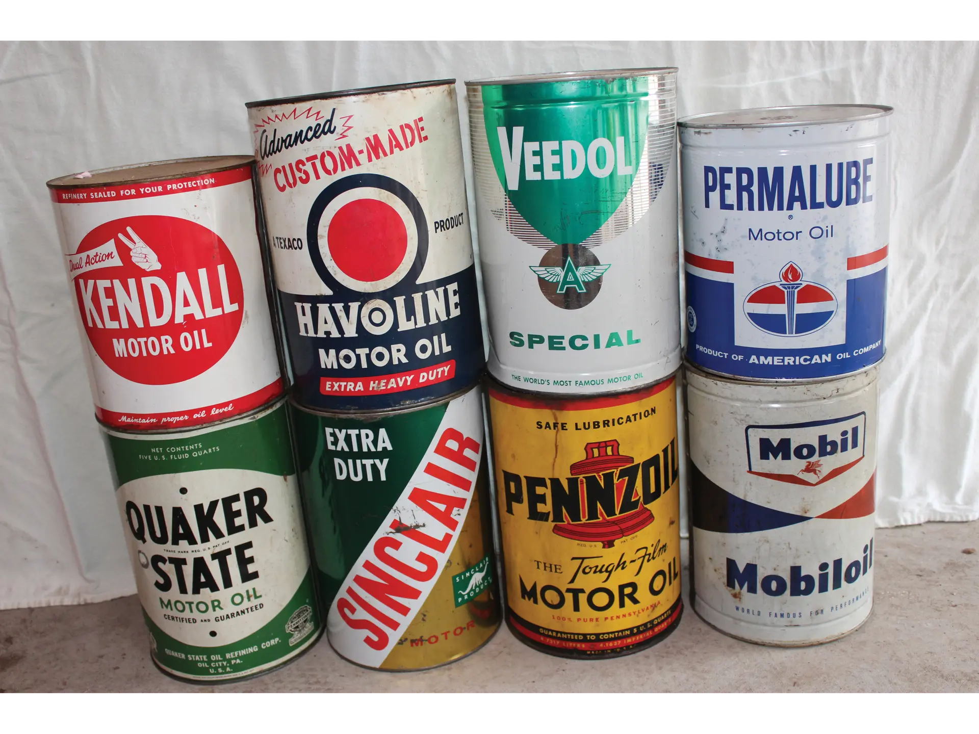 1-Gallon Oil Cans, Full, Eight Pieces | Auburn Spring 2018 | RM Sotheby's