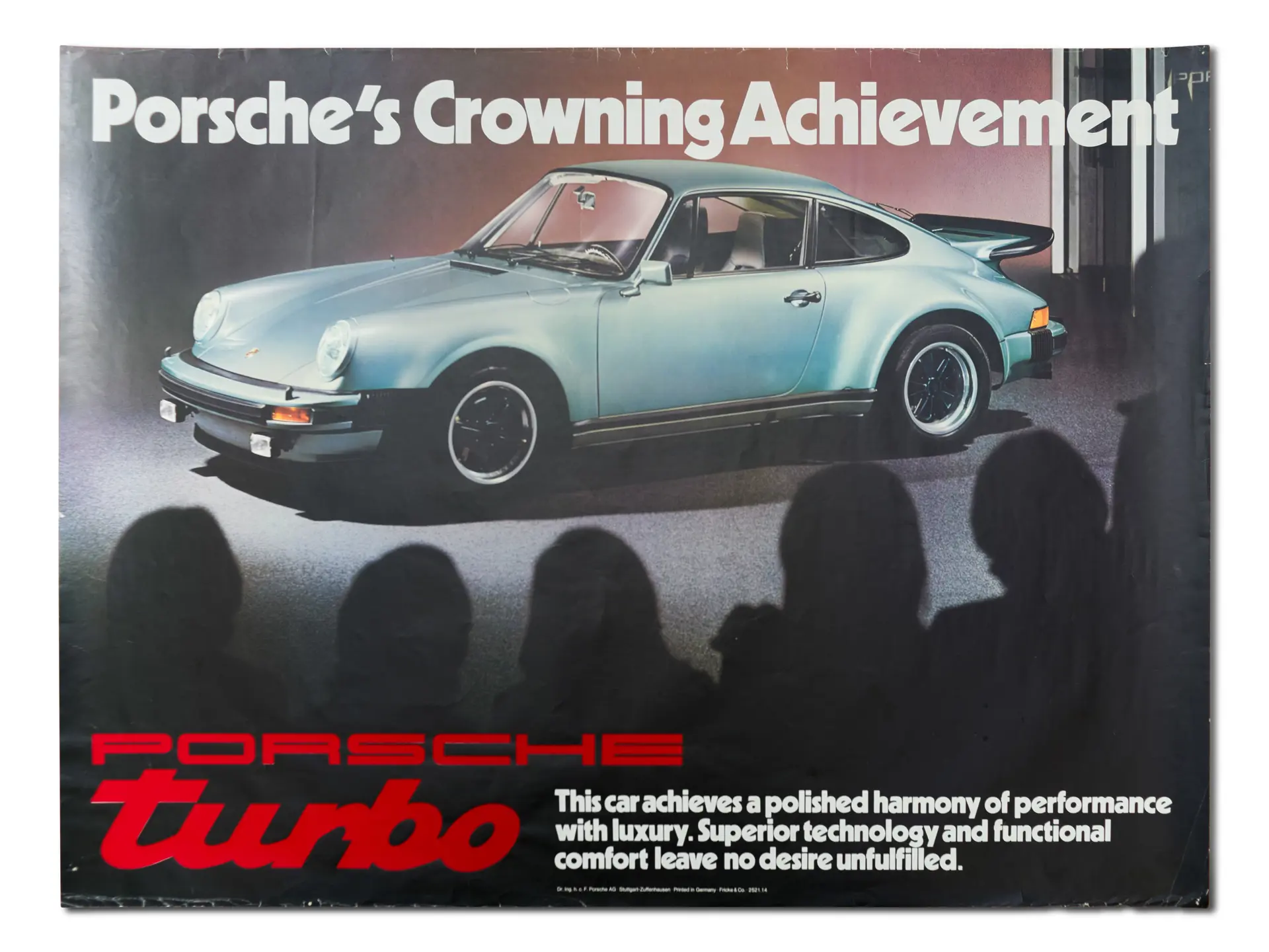 "Porsche's Crowning Achievement" 911 Turbo Advertising Poster, English ...