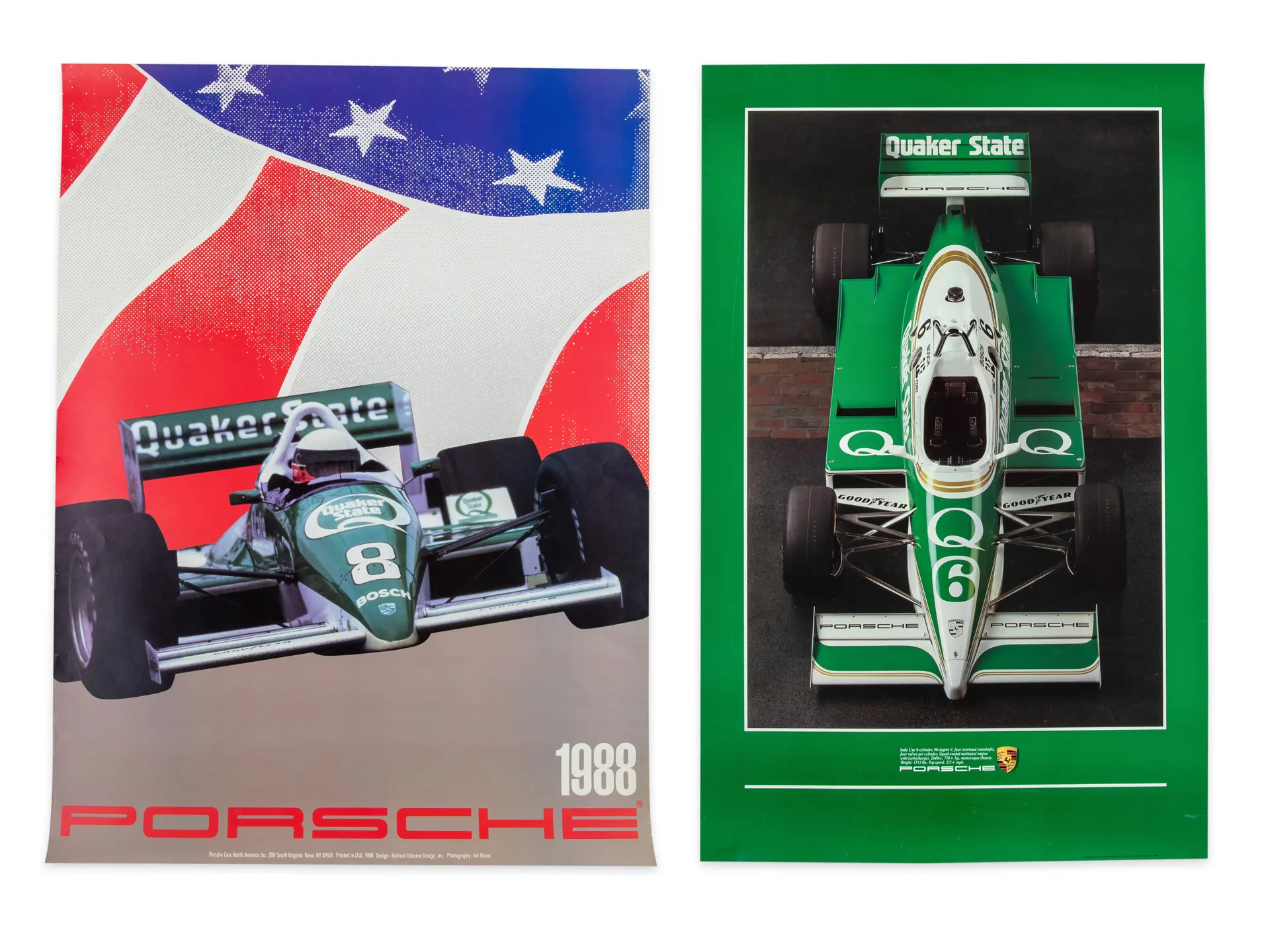Two Porsche Quaker State Indy Car Racing Posters | The White Collection ...