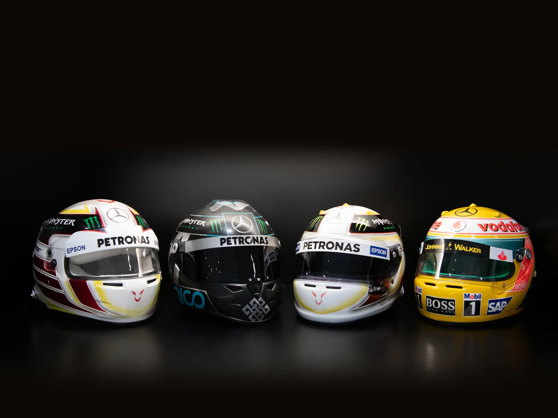 Lewis Hamilton and Nico Rosberg Formula 1 Replica Helmets | Dare to ...