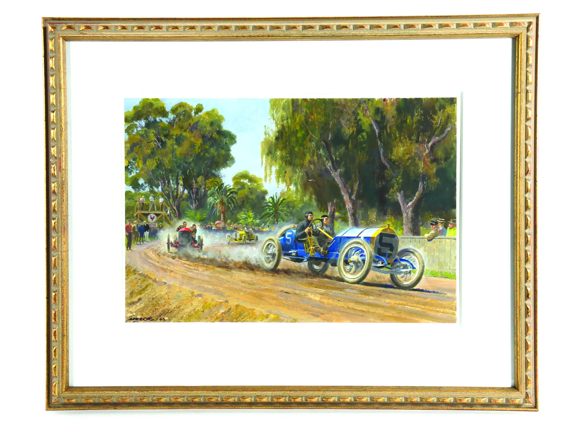 “Santa Monica Races, 1911,” by Peter Helck, 1967, 30 x 38 ins., visual ...
