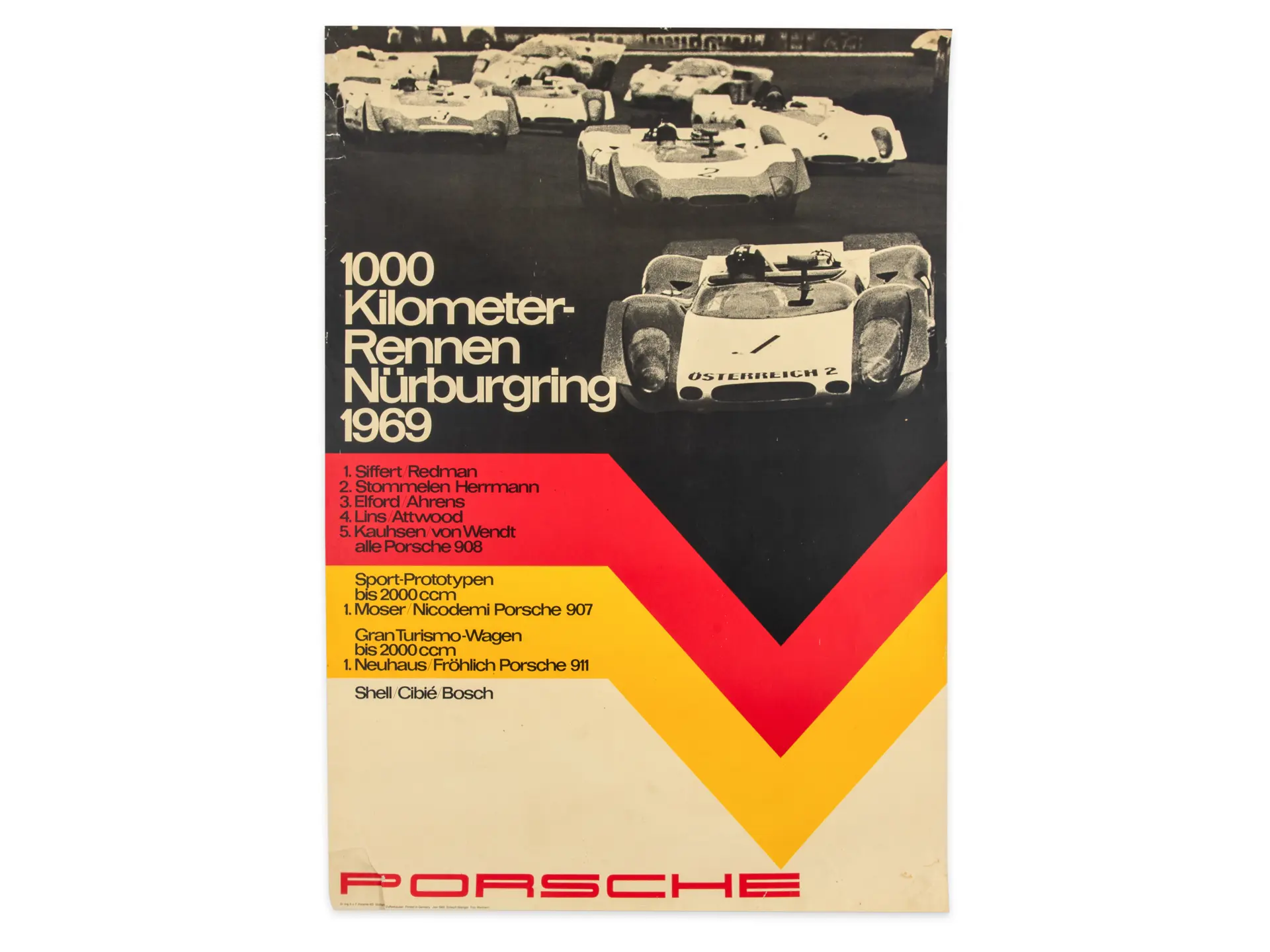 "1000 Kilometer-Rennen Nürburgring 1969" Porsche Racing Poster, 1969 ...