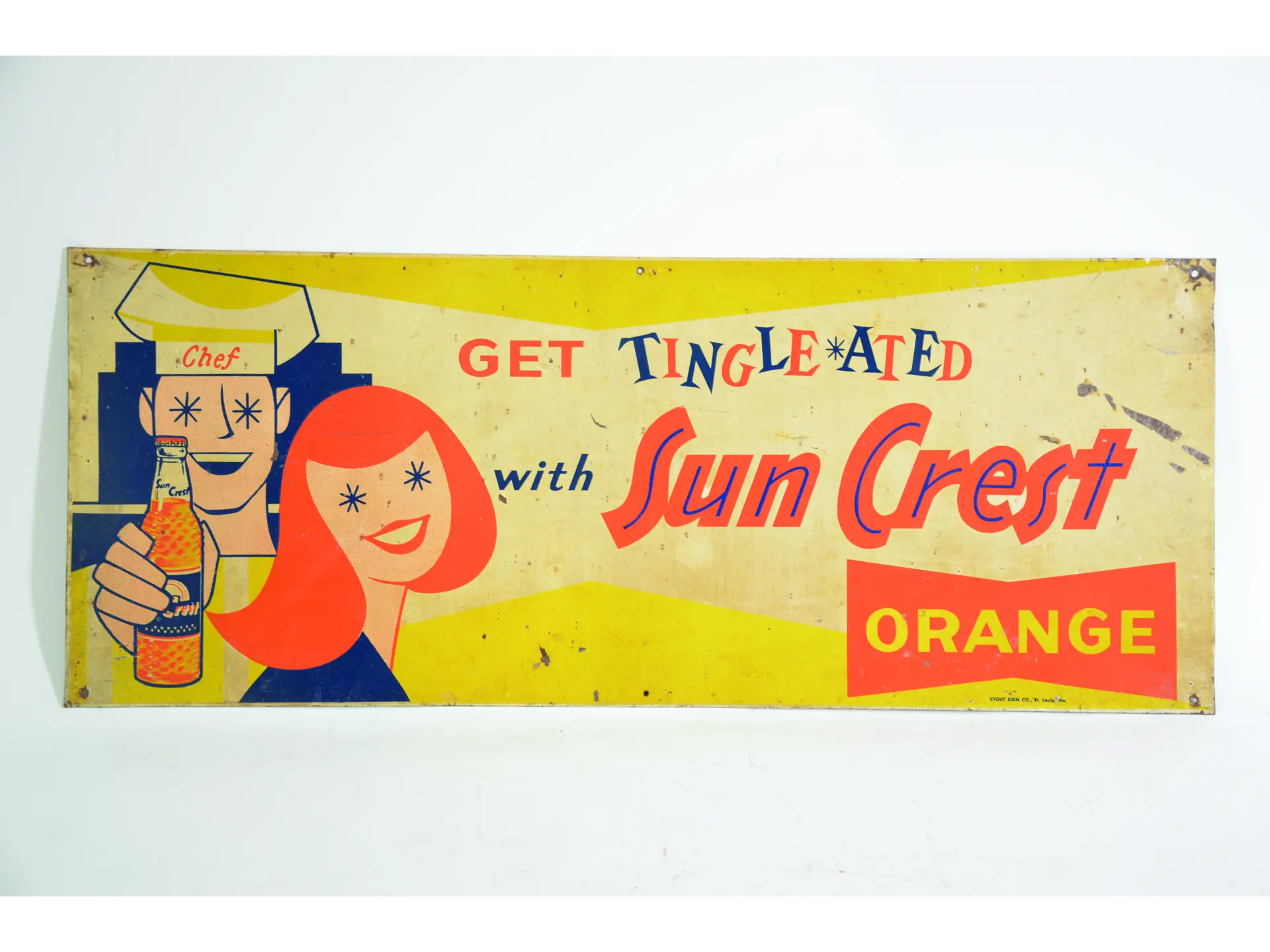 A tin painted, ‘It’s tingle-ating’ with Suncrest orange sign. | Auburn ...