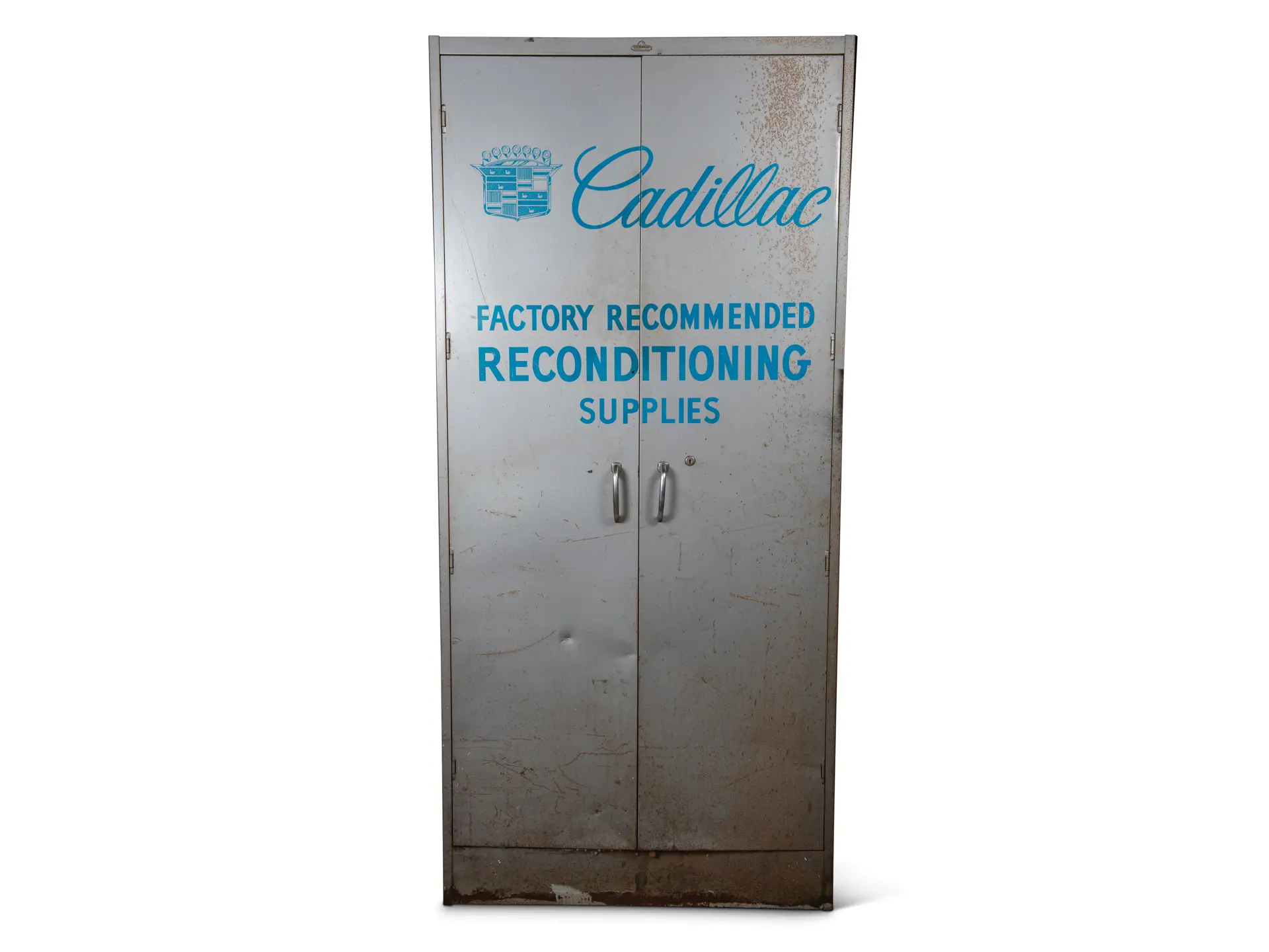 Pair of "Cadillac Factory Recommended Reconditioning Supplies" Storage ...