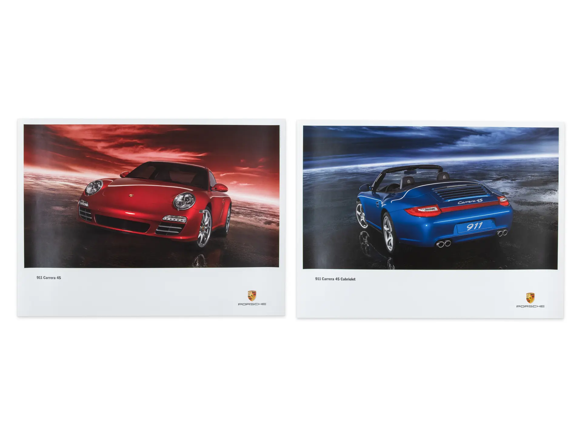 Two Porsche 911 Carrera 4S Coupe and Cabriolet Advertising Posters ...