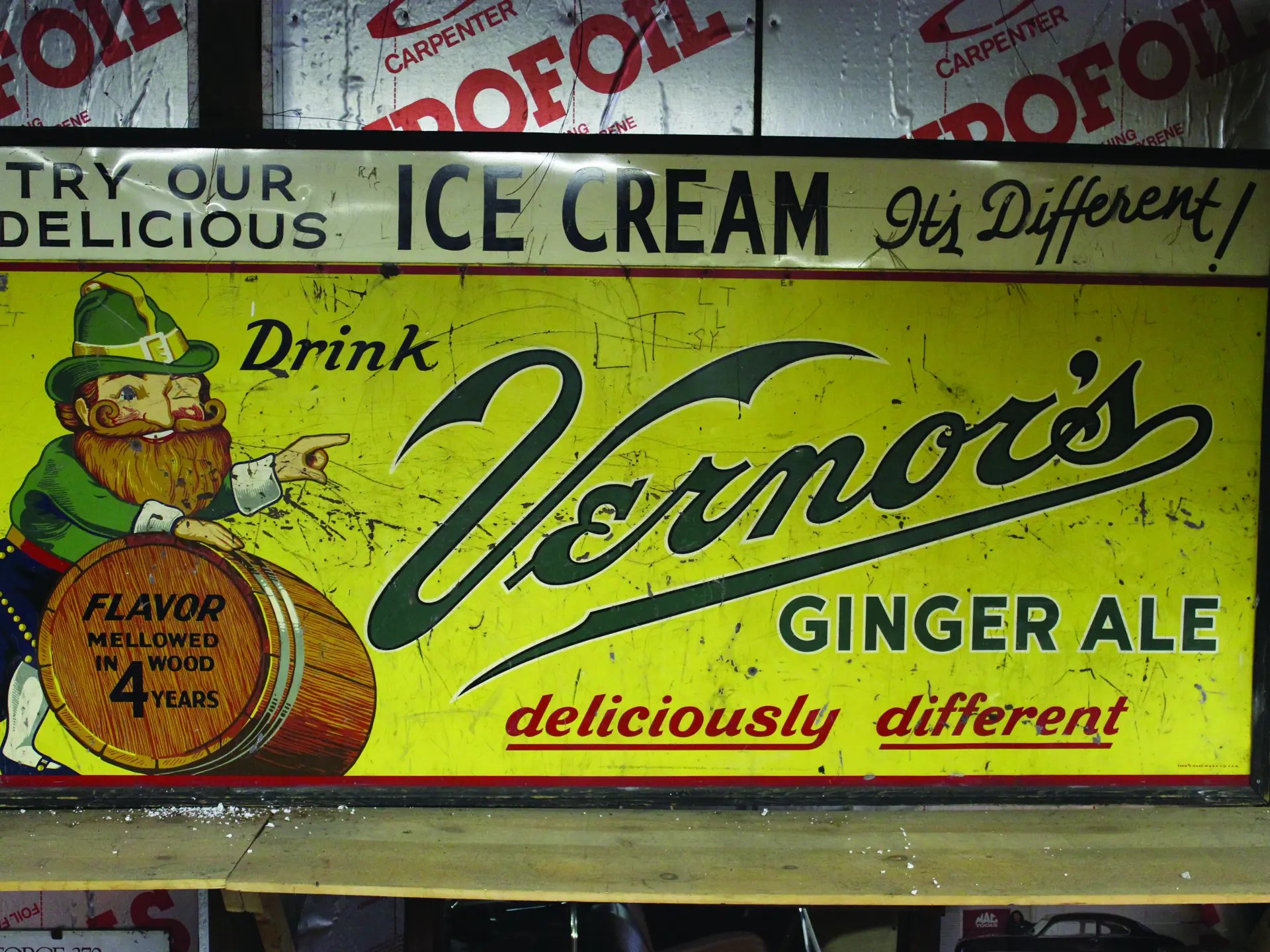 A large, "Drink Vernors ginger ale, deliciously different," advertising ...