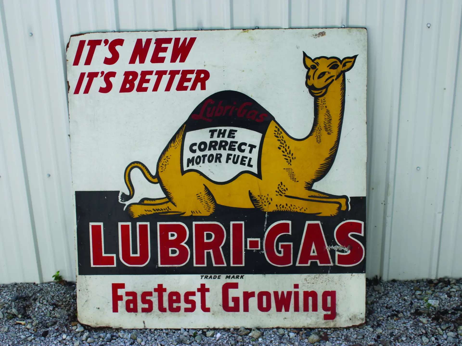 Vintage, Fiberboard, 'Lubri-Gas' motor fuel sign | Auburn Fall 2017 ...
