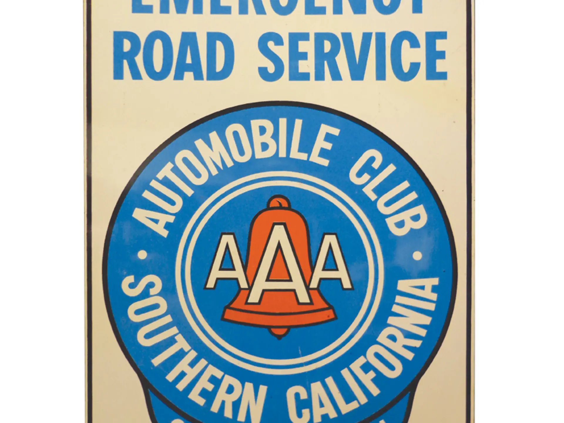Southern California Automobile Club Painted Tin Road Service Sign ...