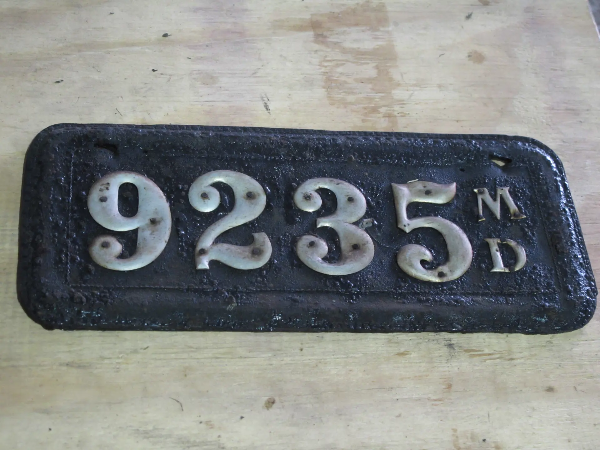 Maryland Pre-State Leather License Plate | The Lee Roy Hartung ...