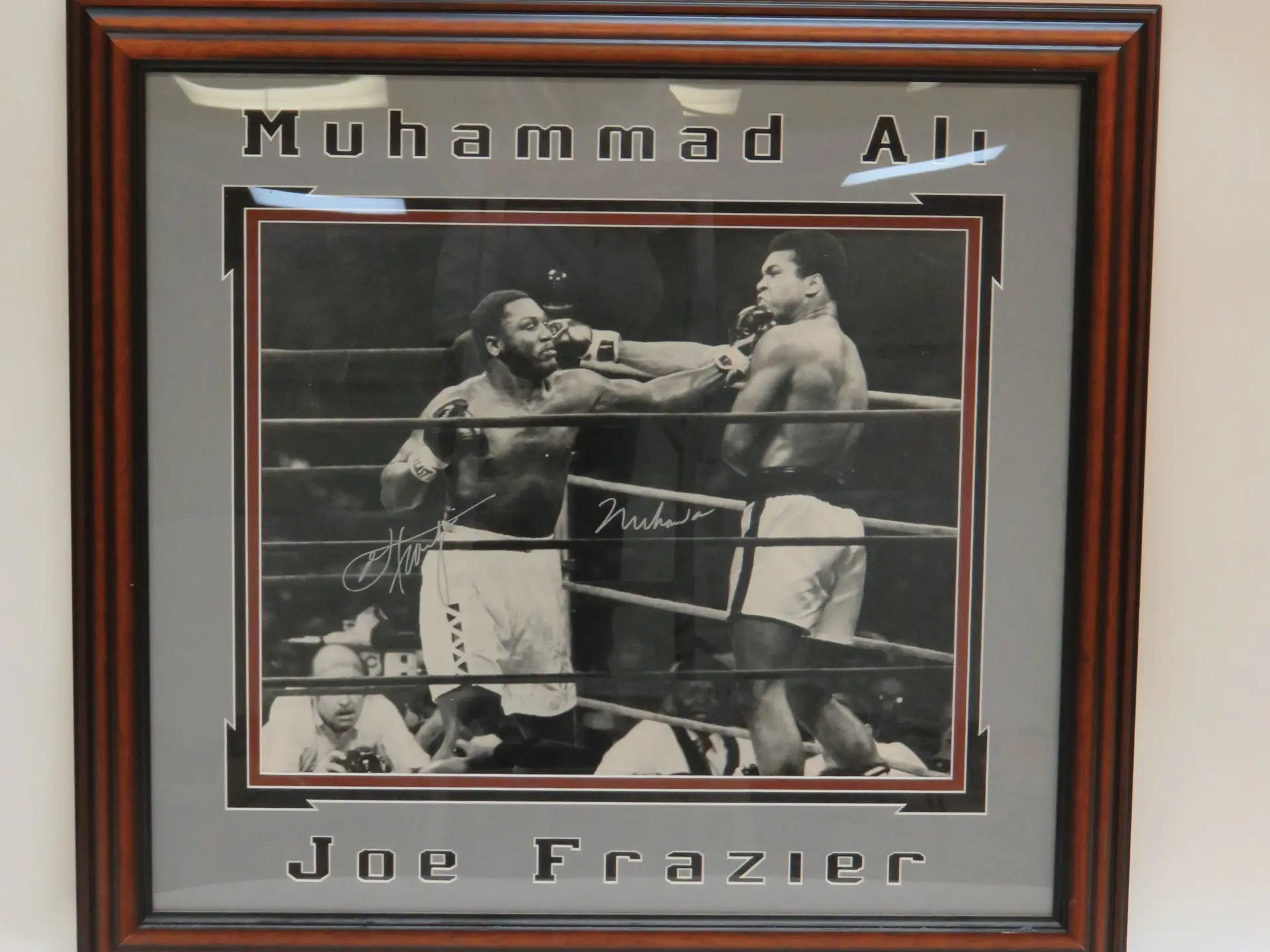Original Framed Autographed Muhammad Ali- Joe Frazier Poster (width .50 ...
