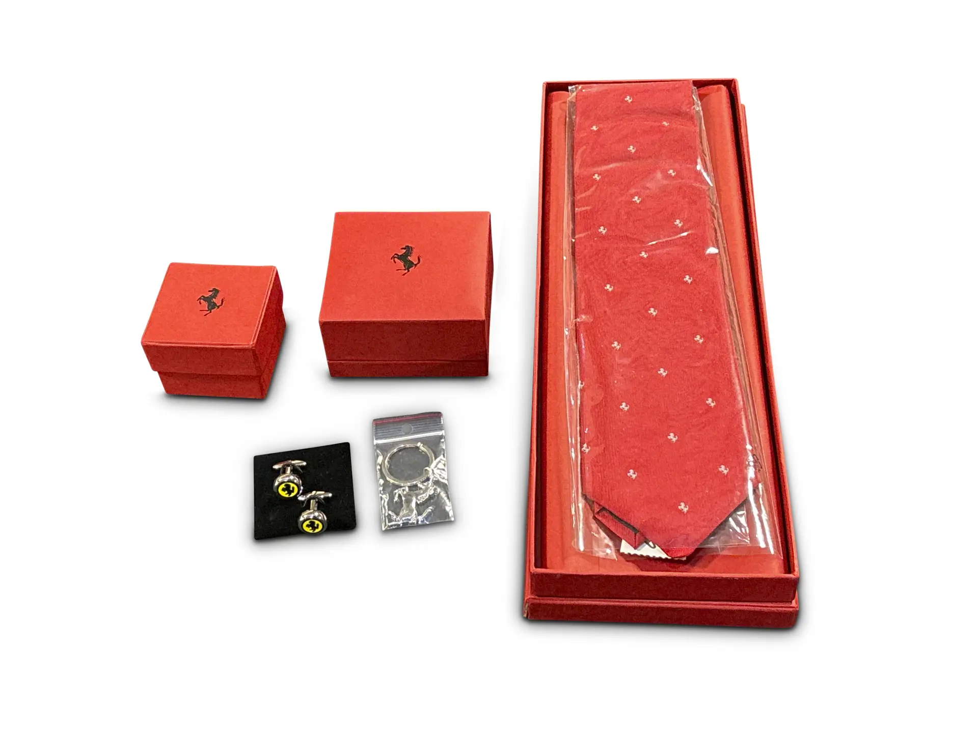 Ferrari Tie with Cufflinks and Keychain | The Cohen Collection | RM ...