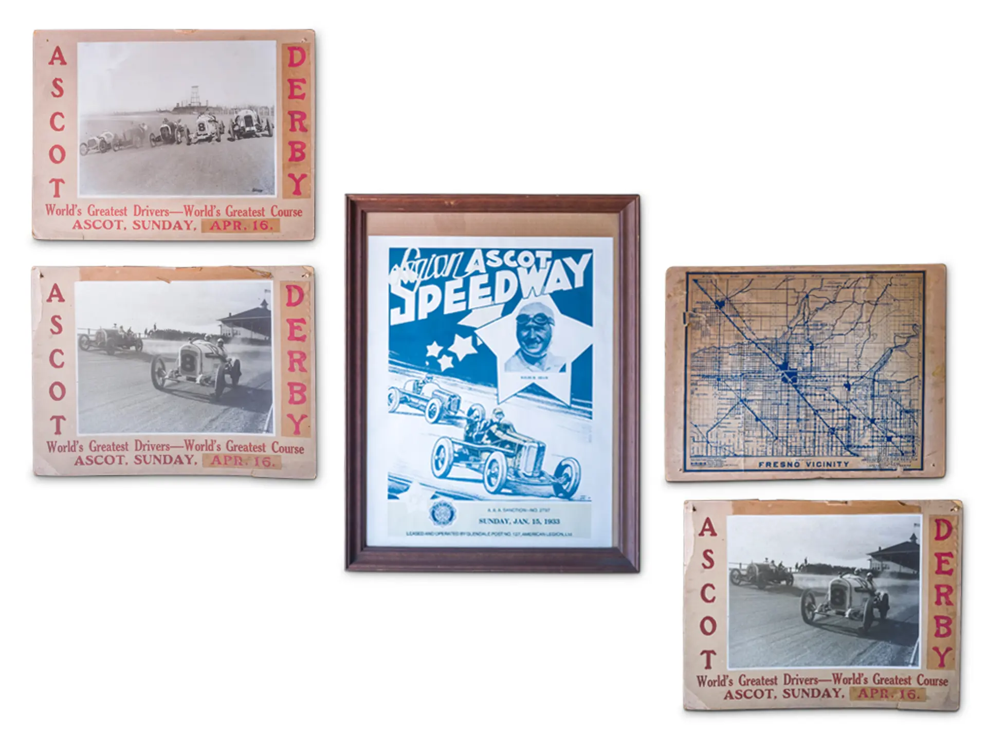 Ascot Speedway Poster and Two Vintage Ascot Derby Advertisements | THE ...