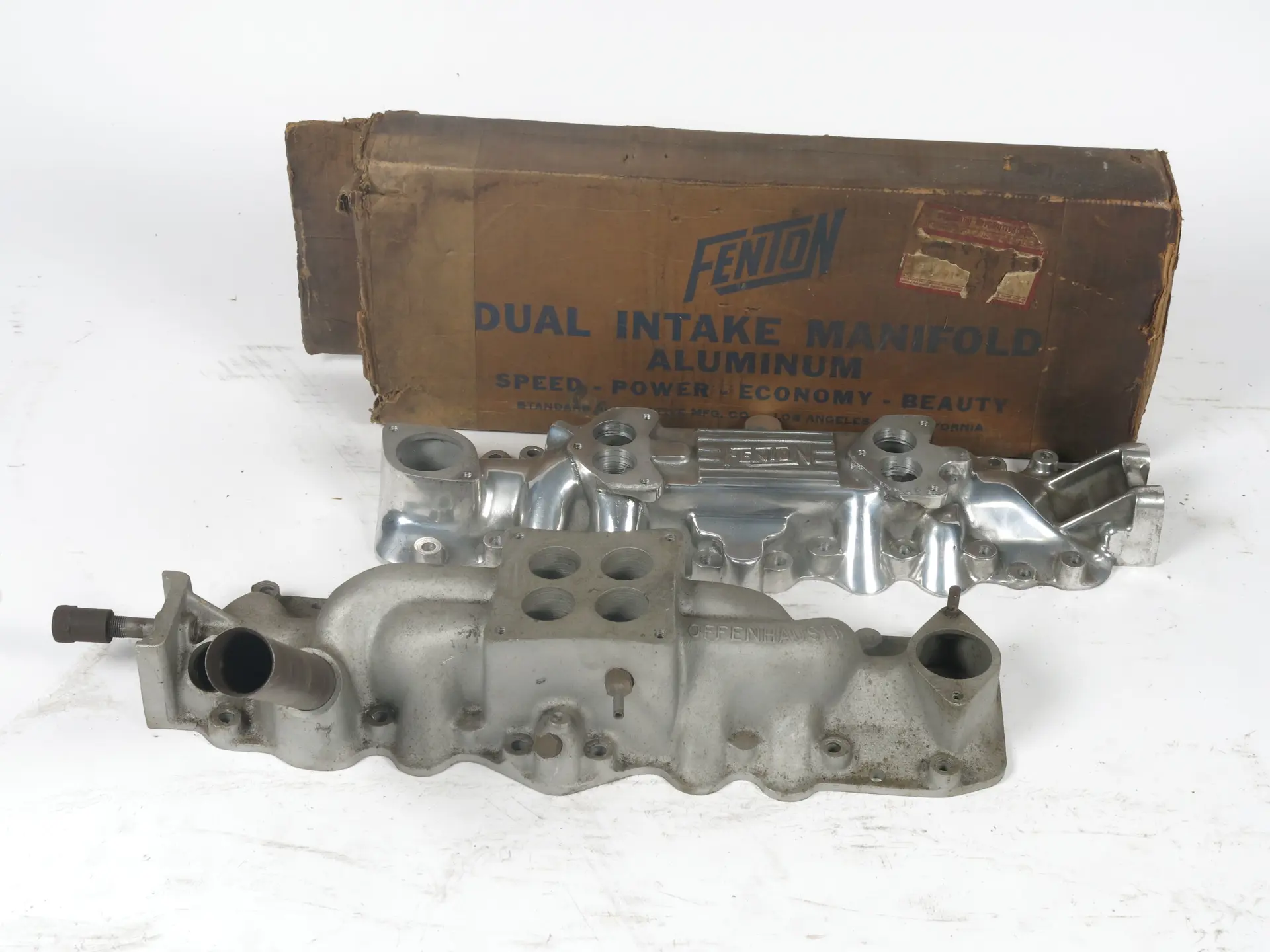 1 Fenton Dual Intake Manifold Polished Aluminum Intake Manifold and 1 ...