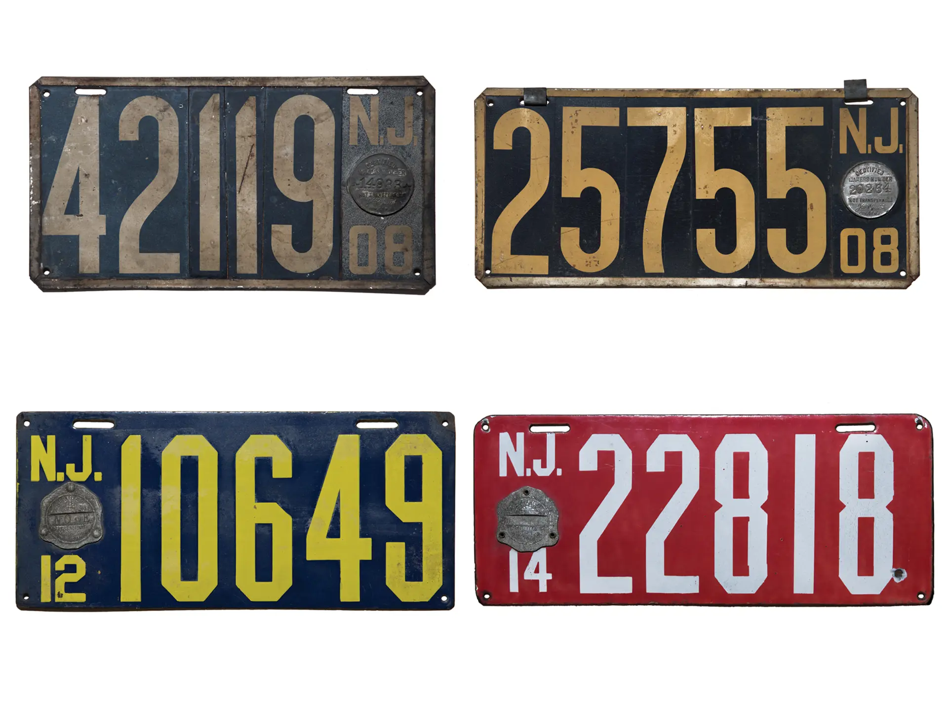 Four New Jersey Porcelain Enamel License Plates | Hershey 2015 | RM ...