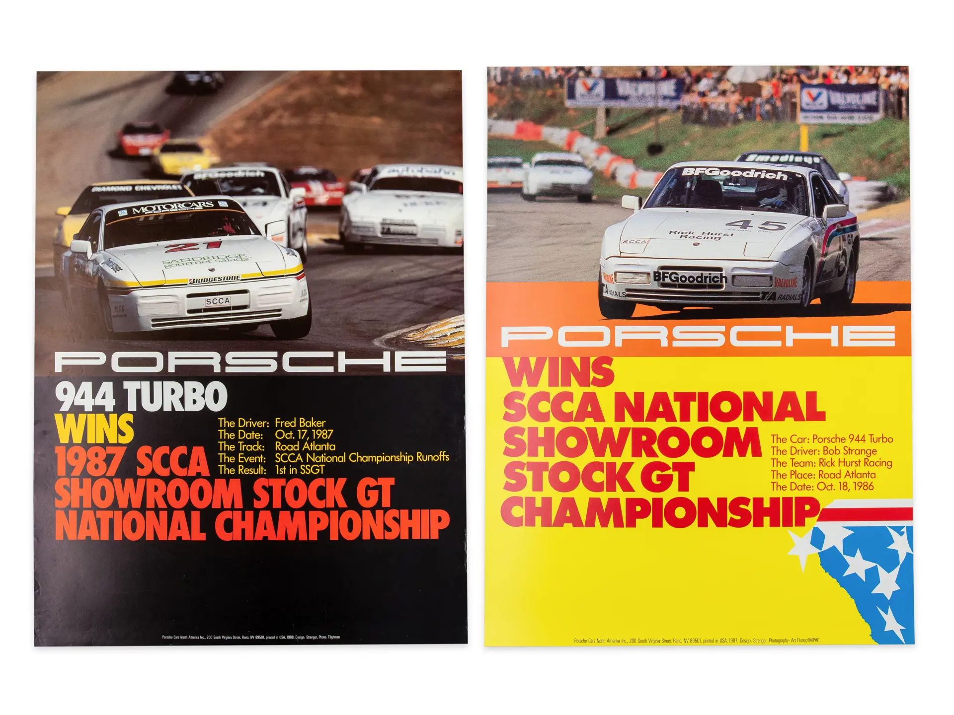 Two SCCA National Showroom Stock GT Championship Porsche Racing Posters ...