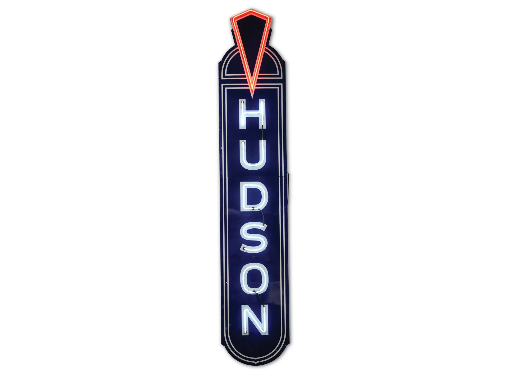 Hudson Vertical Neon Porcelain Sign | The Elkhart Collection | RM Sotheby's