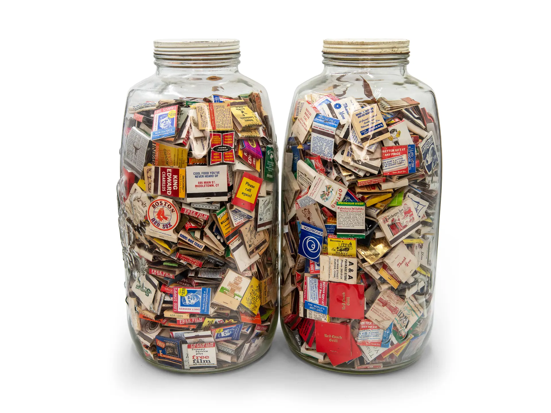 Pair of Large Glass Jars with Collectible Matchbooks | Handle with Fun ...