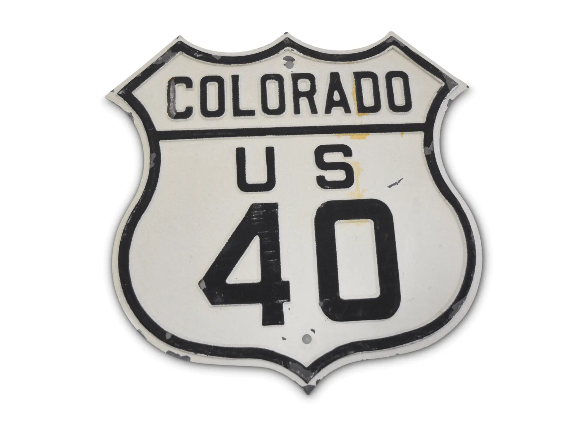 Colorado U.S. Route 40 Shield Tin Sign | Auburn Fall 2019 | RM Sotheby's