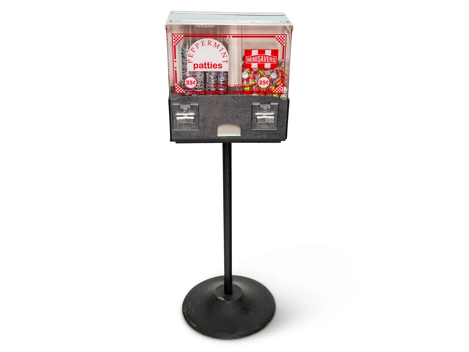 Peppermint Patties and Mini Savers Double Dispenser on Stand | Handle ...