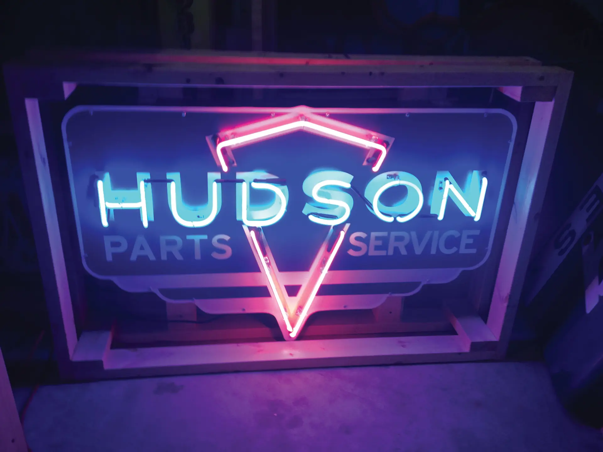 Hudson Parts and Service Tin Neon Sign, 24" x 24", New Neon ...