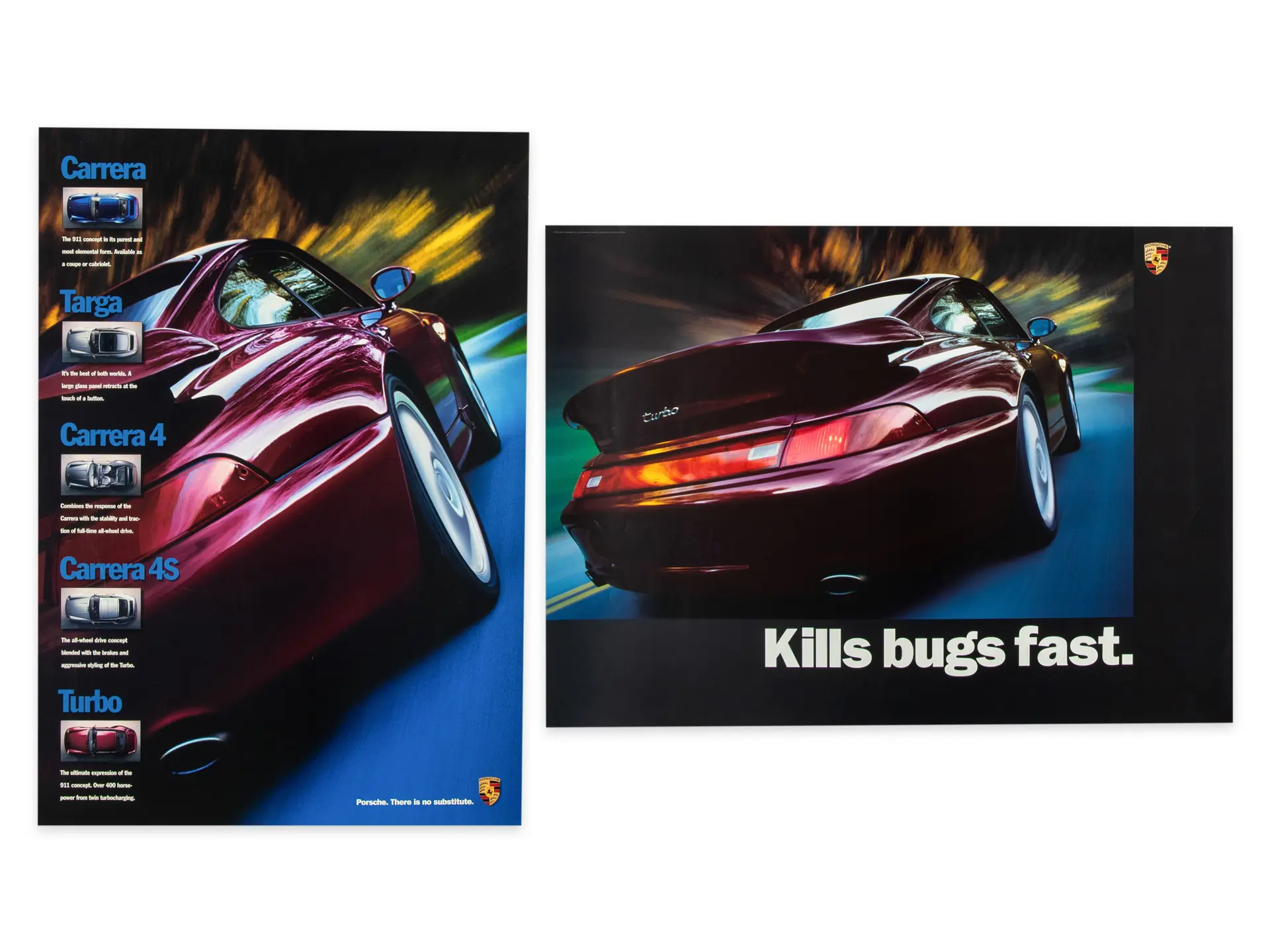 “Kills bugs fast.” and Porsche 911 Models Advertising Posters | The ...