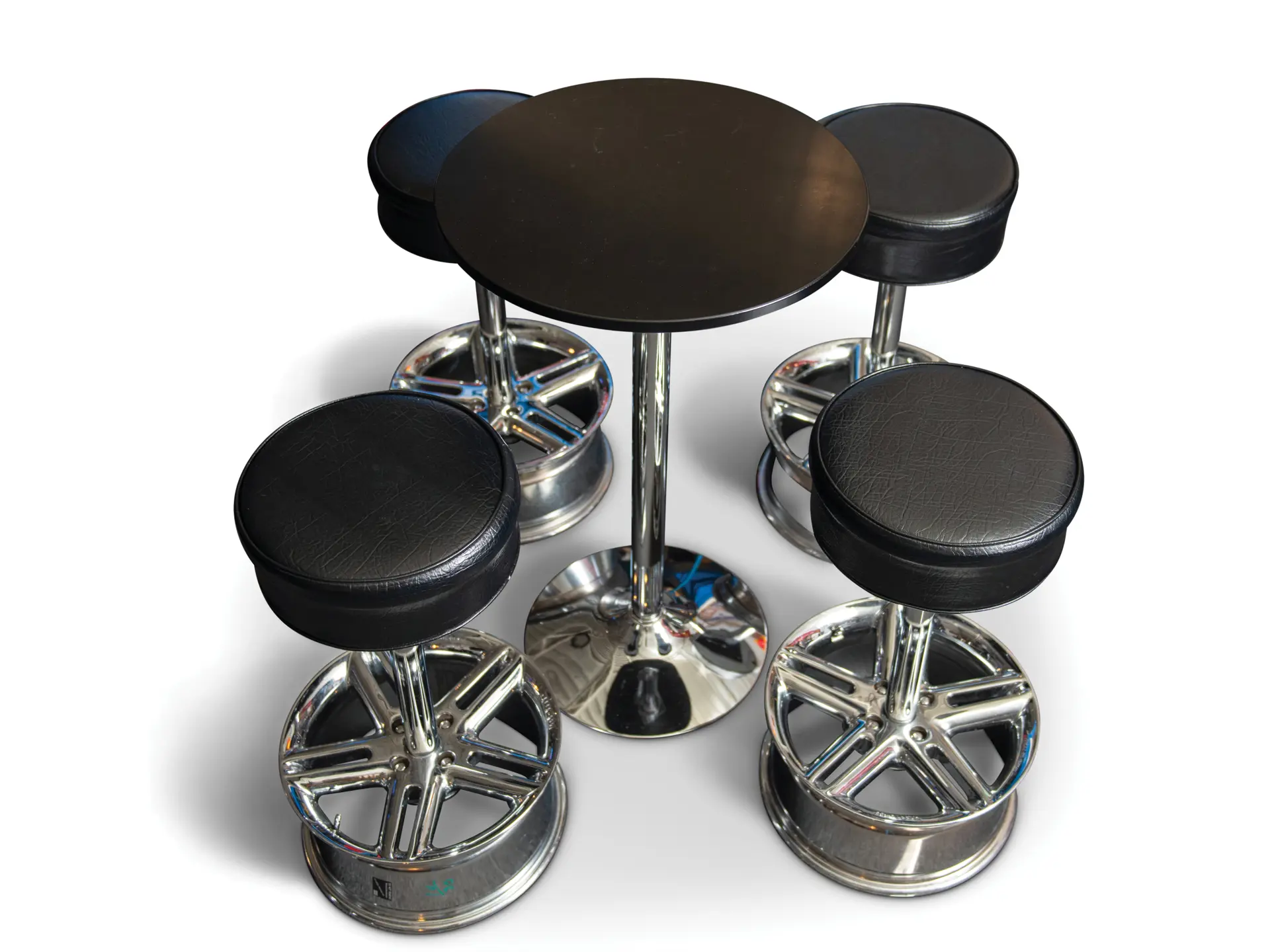 Momo Arrow Wheel Bar Stools and Table | The Taj Ma Garaj Collection ...