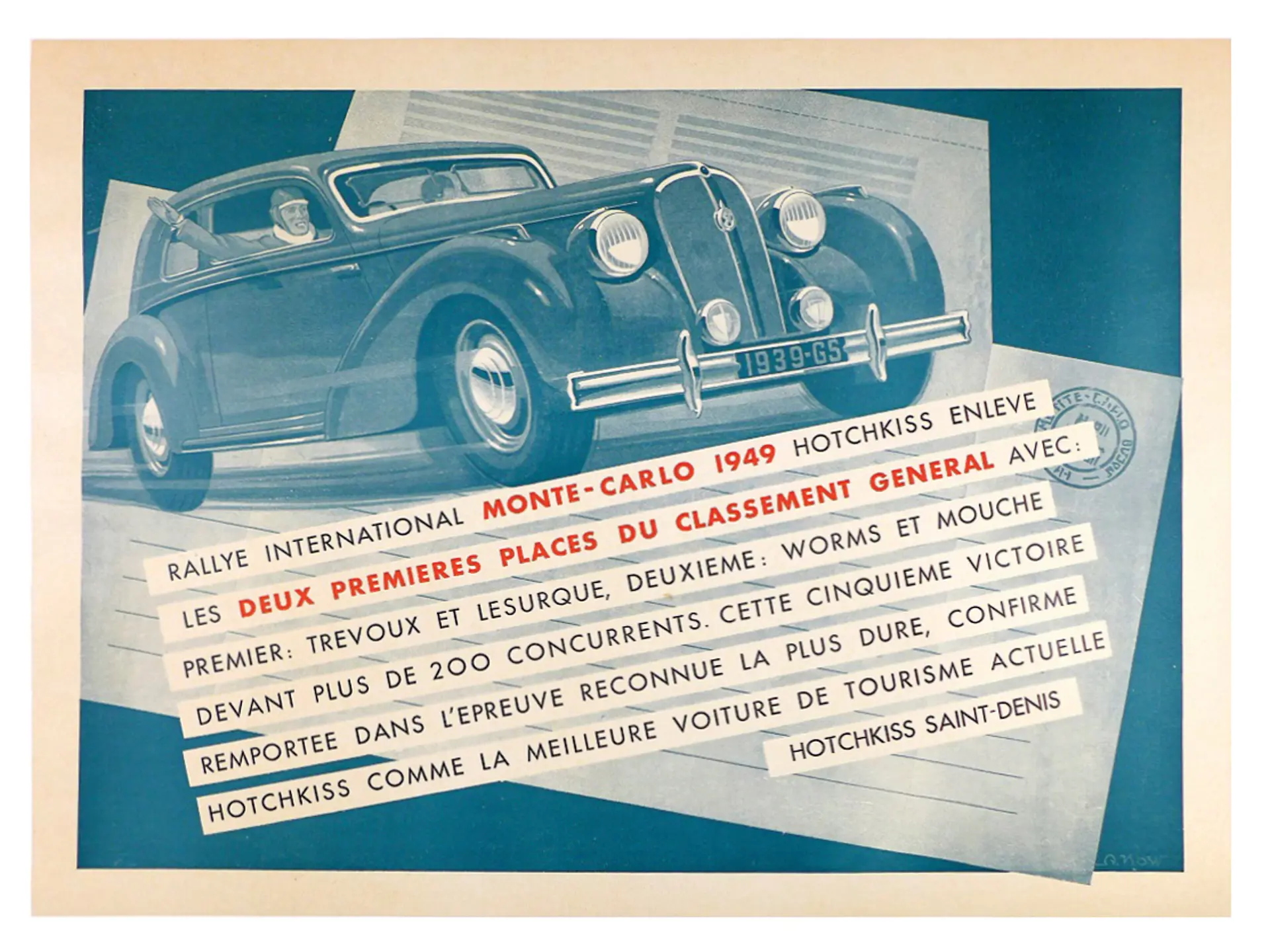 Hotchkiss, Rallye International Monte-Carlo, 1949 | Original Racing ...