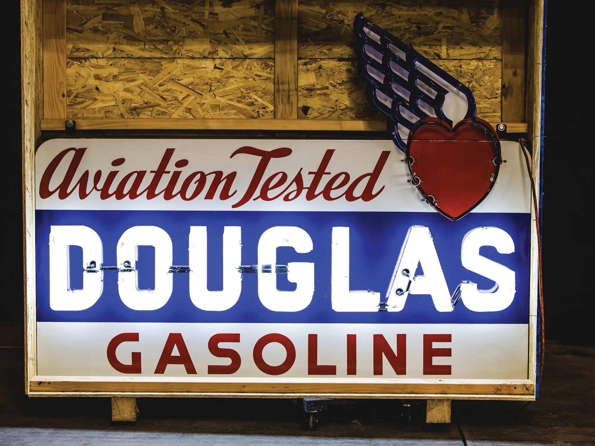 Douglas Aviation Tested Gasoline with Logo Neon Sign | Auburn Spring ...