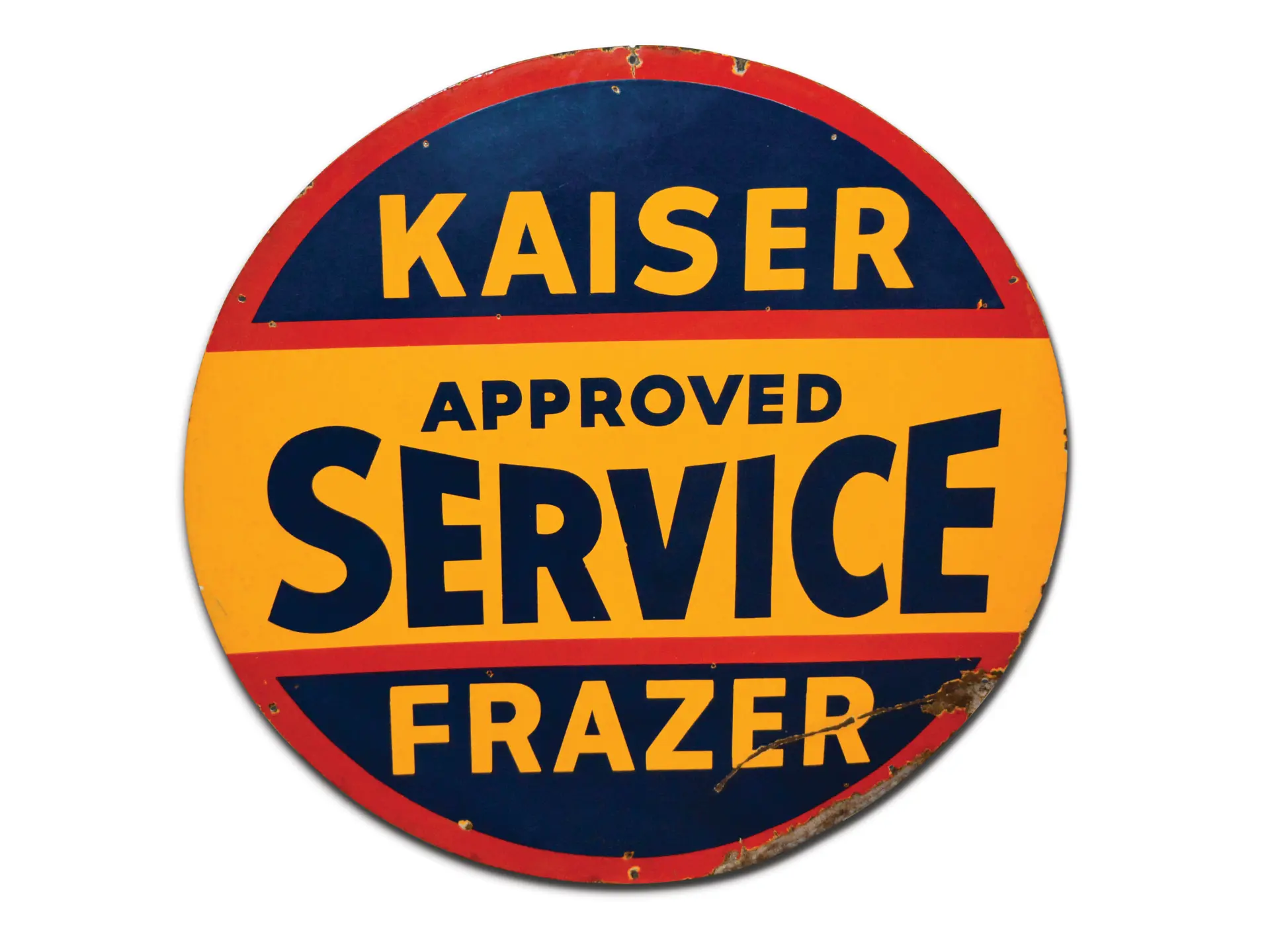 Kaiser Frazer Approved Service Double-Sided Porcelain Sign | Fort ...