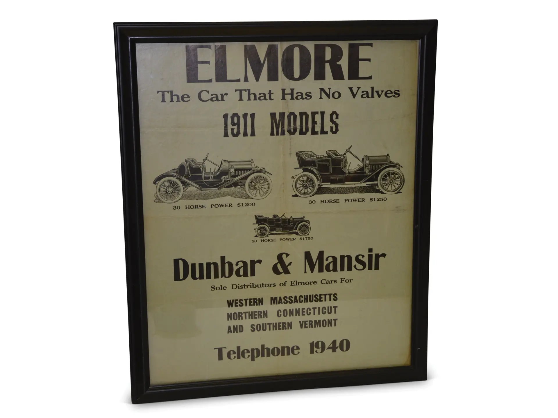 1911 Elmore Car Sold by Dunbar & Mansir Poster | Auburn Fall 2019 | RM ...