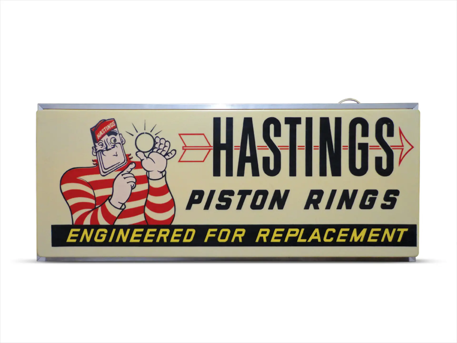 Illuminated Plastic Hastings Piston Rings Sign | Auburn Memorabilia ...