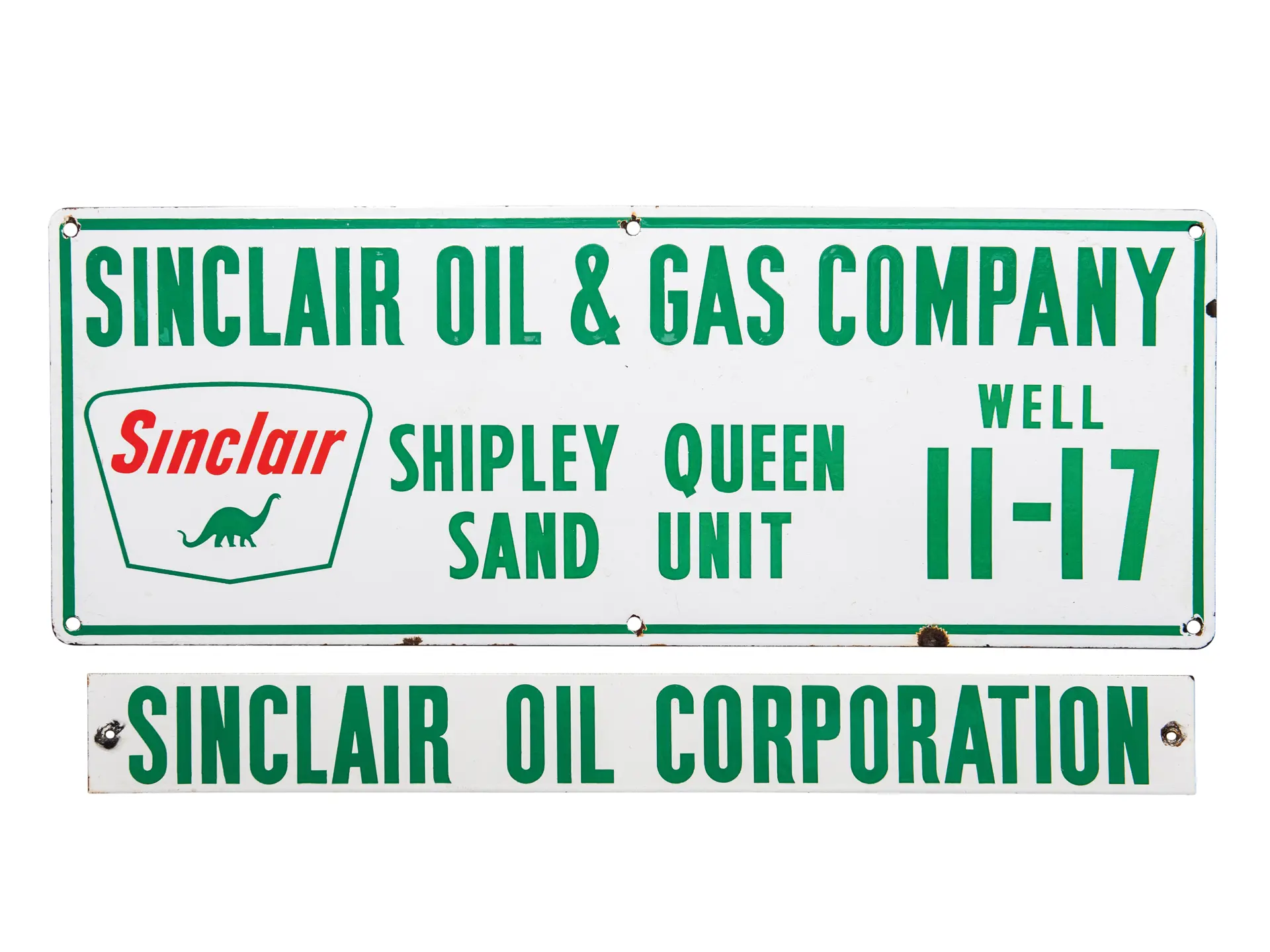 Sinclair Oil & Gas Company Porcelain Signs | The Dingman Collection ...