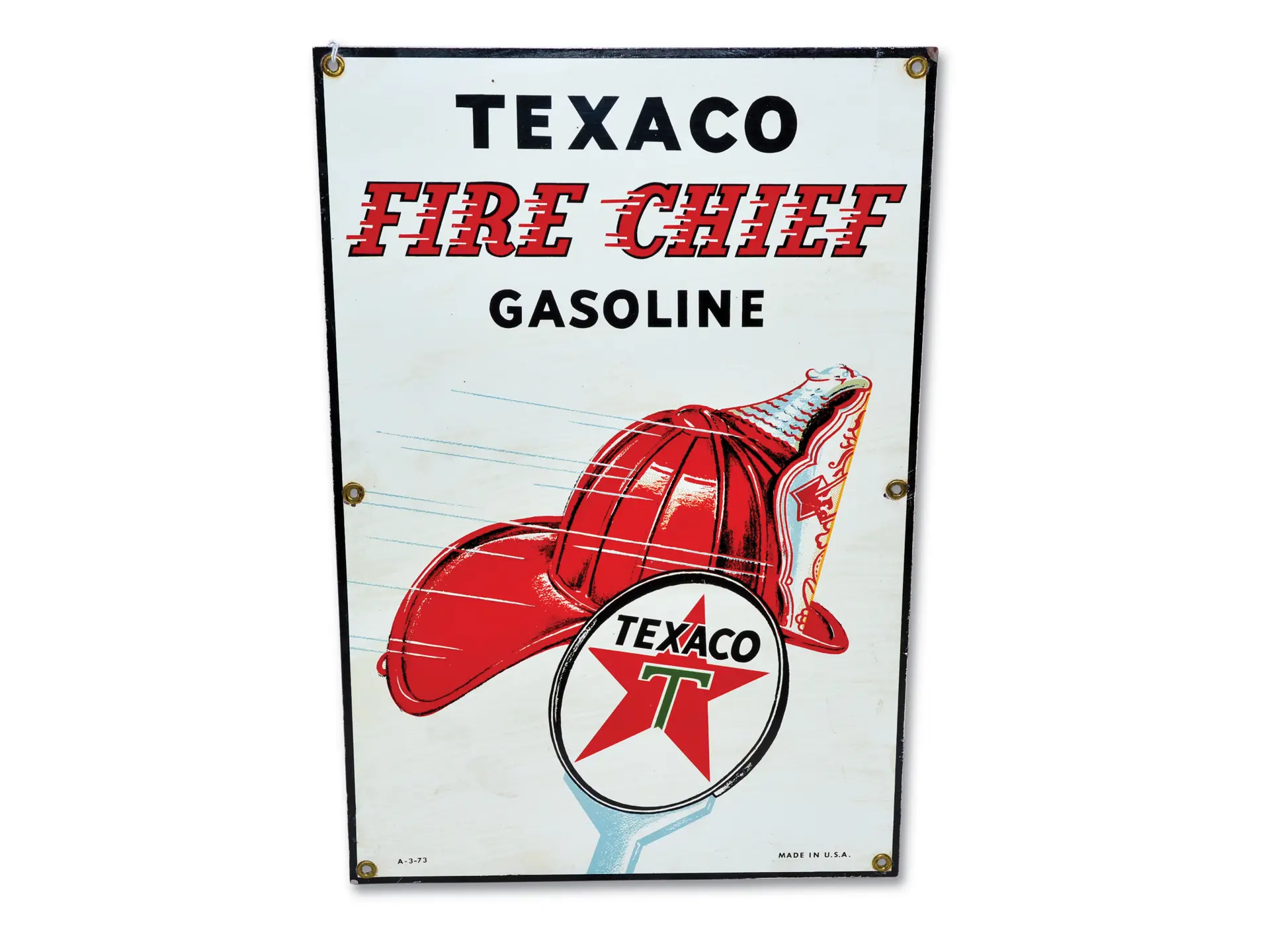 Rare Texaco Fire Chief Gasoline with Helmet and Pole Logo Sign | Auburn ...