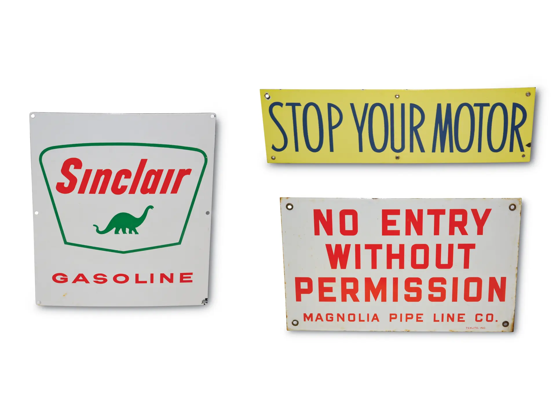 Sinclair Gasoline with Dino Logo, No Entry Without Permission, and Stop ...