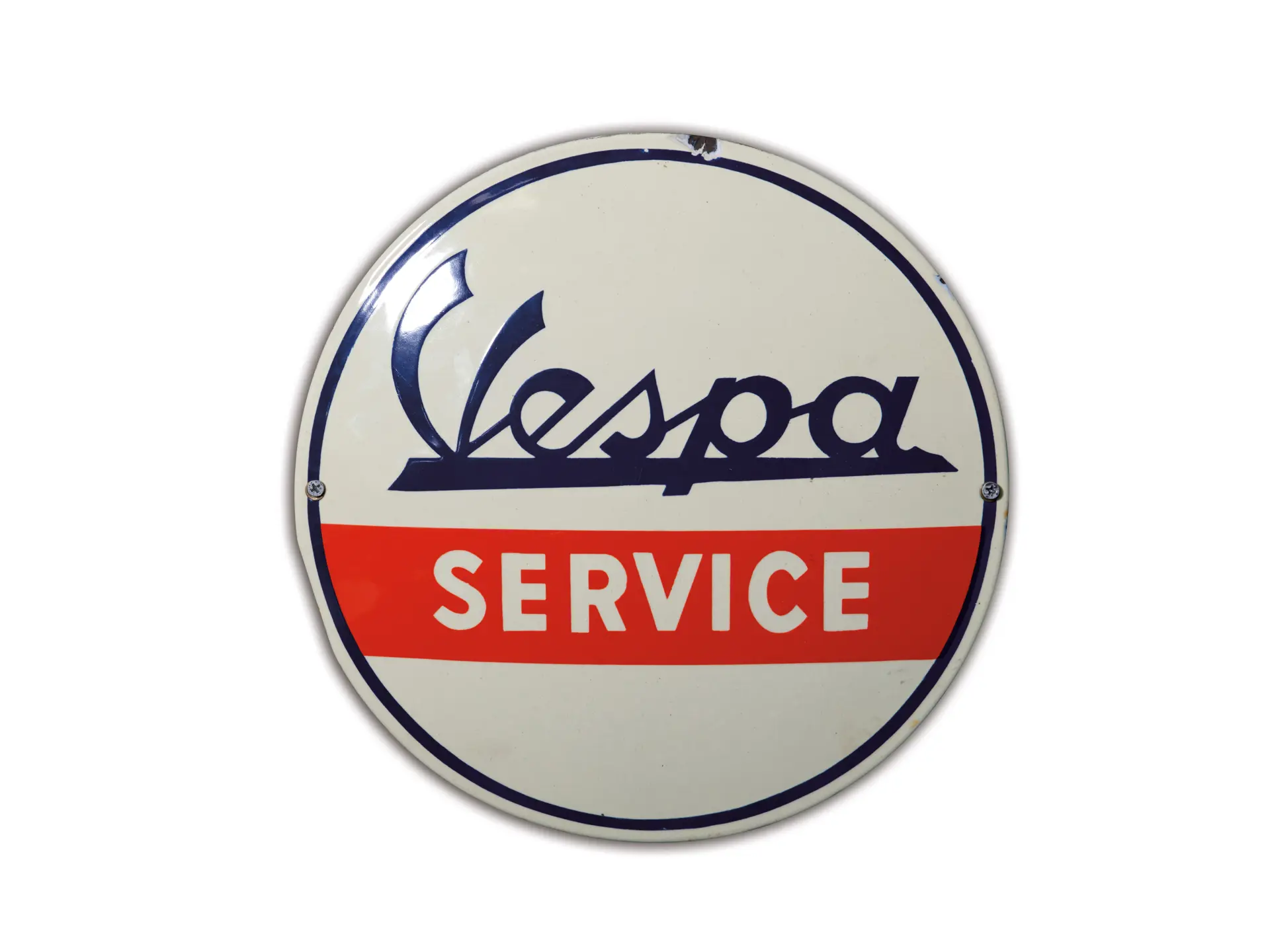 Porcelain Vespa Service Sign | The Bruce Weiner Microcar Museum | RM ...